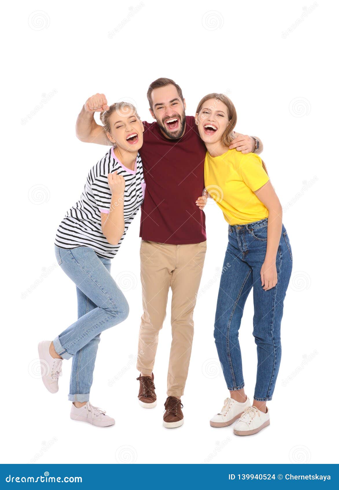 Young People Celebrating Victory Stock Photo - Image of group ...