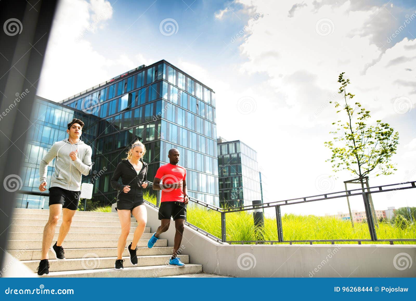 Young People in the City Running Together. Stock Photo - Image of ...