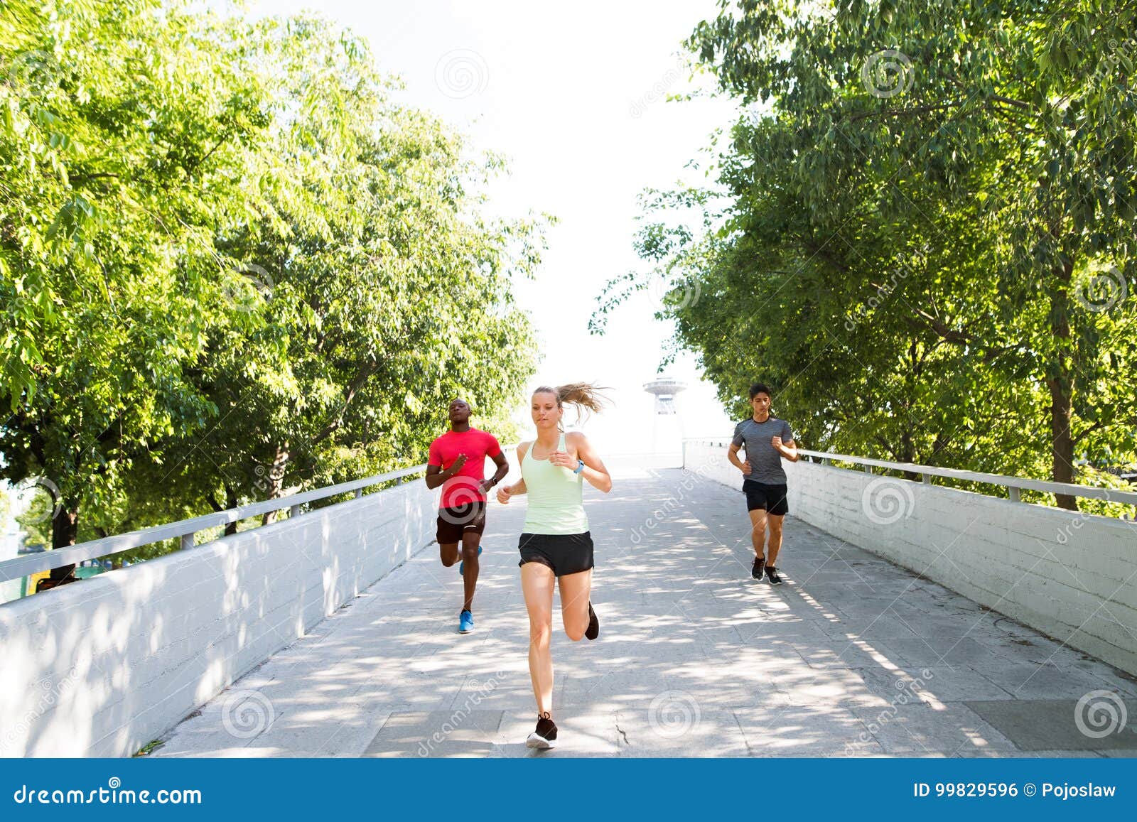 Young People in the City Running Together. Stock Photo - Image of ...