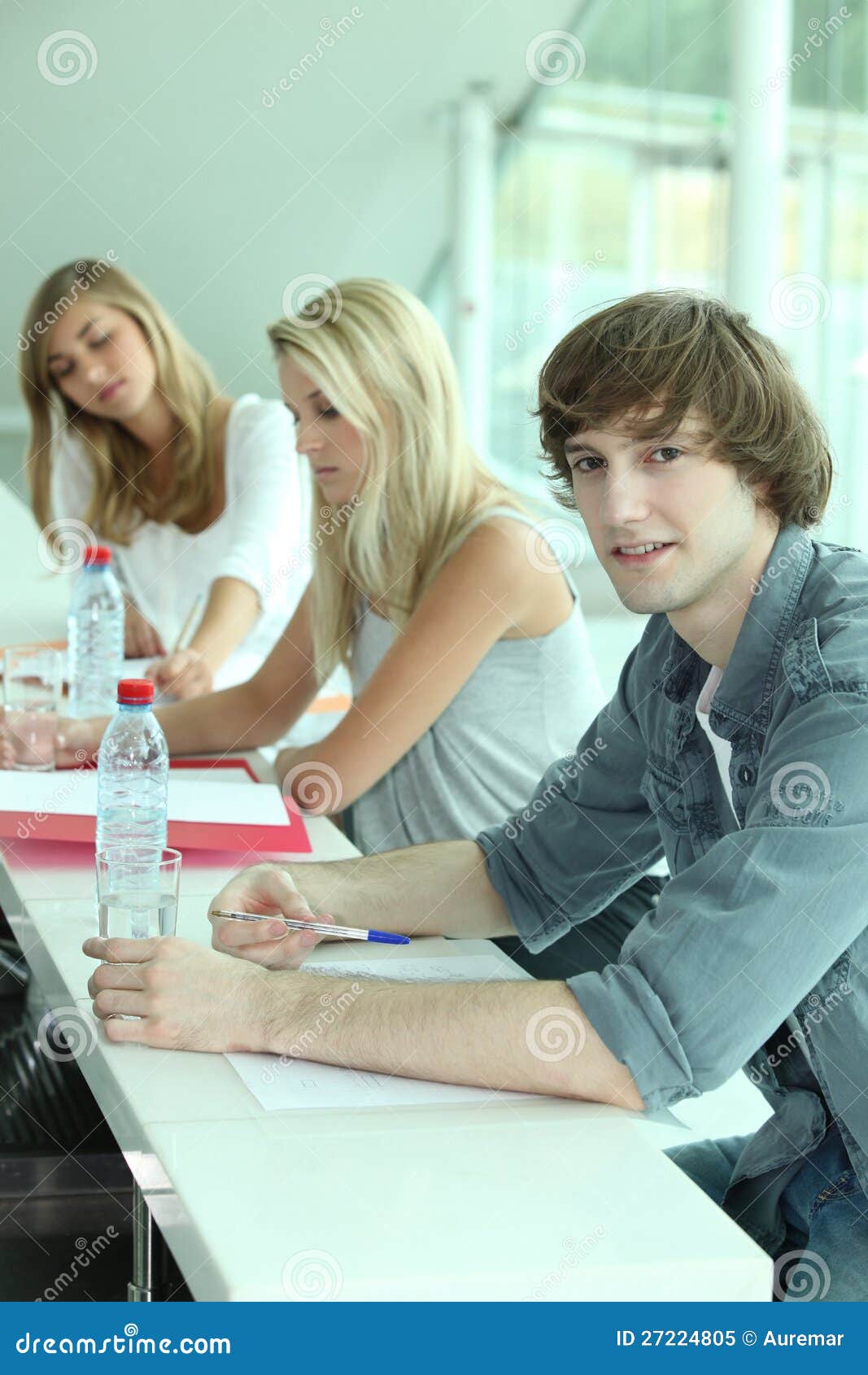 Young people in classroom stock image. Image of discussion - 27224805