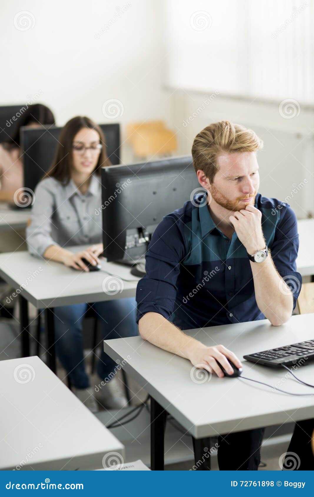 Young People in the Classroom Stock Photo - Image of meeting, school ...