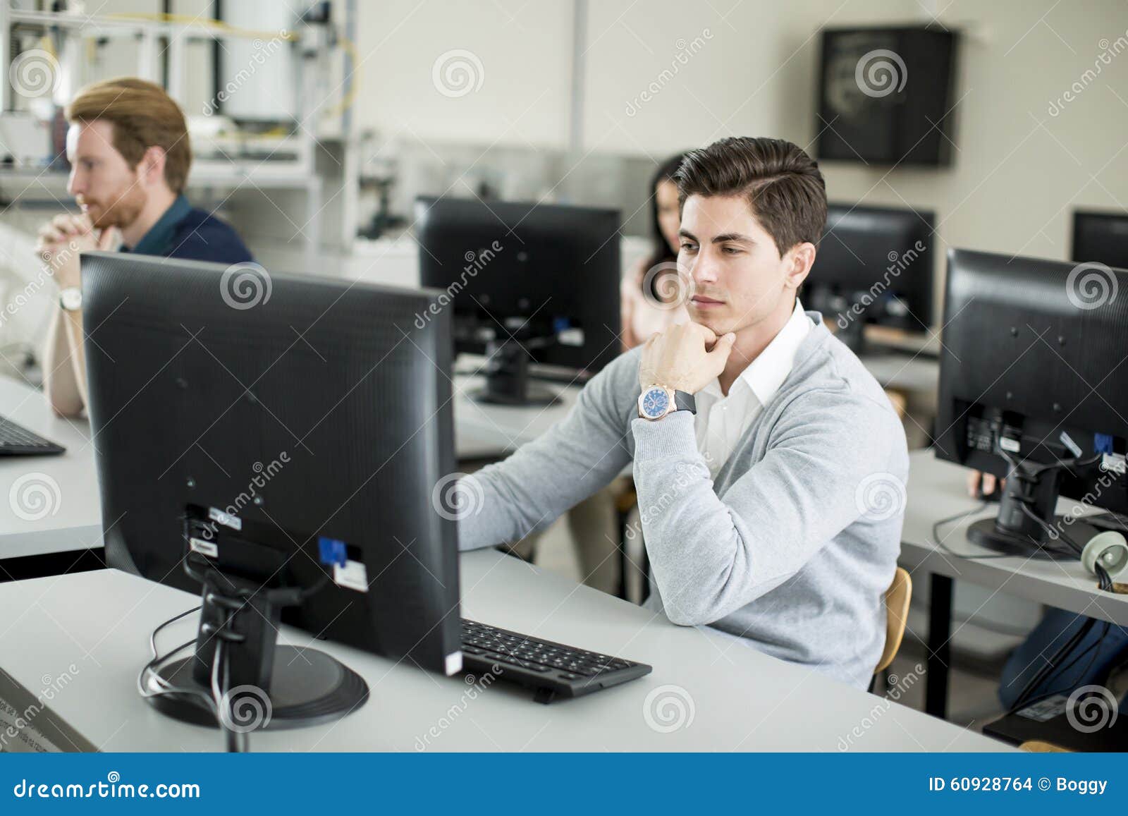 Young People in the Classroom Stock Photo - Image of college, teamwork ...