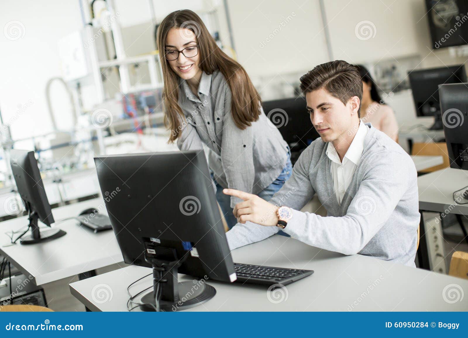 Young People in the Classroom Stock Photo - Image of friends, education ...