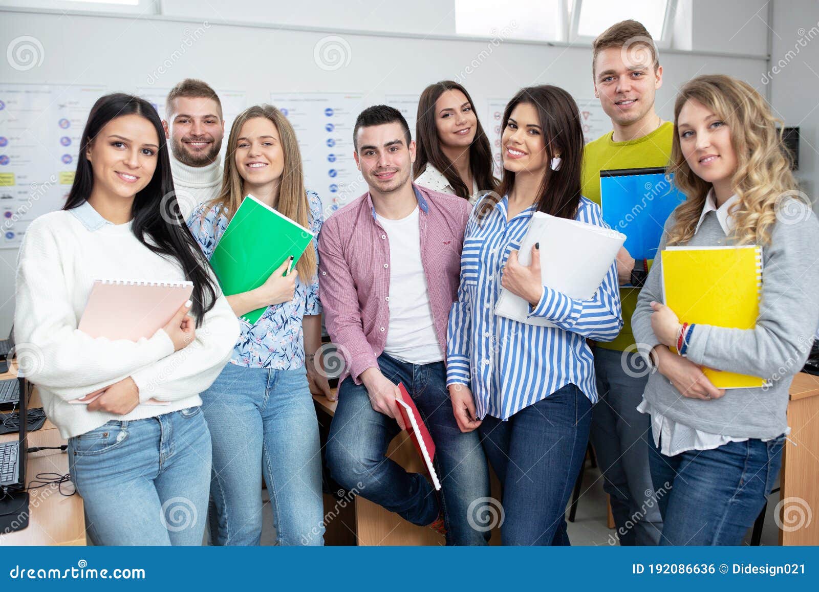 Young People in Classroom Posing for a Picture Stock Photo - Image of ...