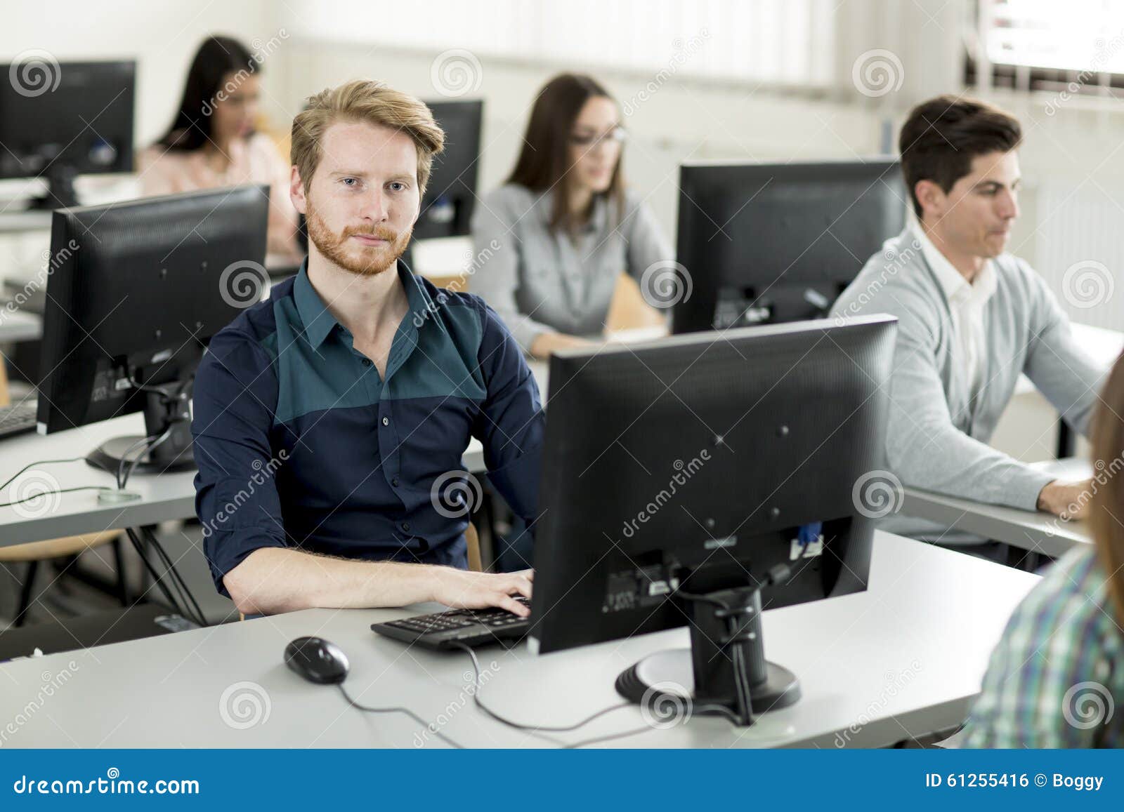 Young People in the Classroom Stock Photo - Image of classroom ...