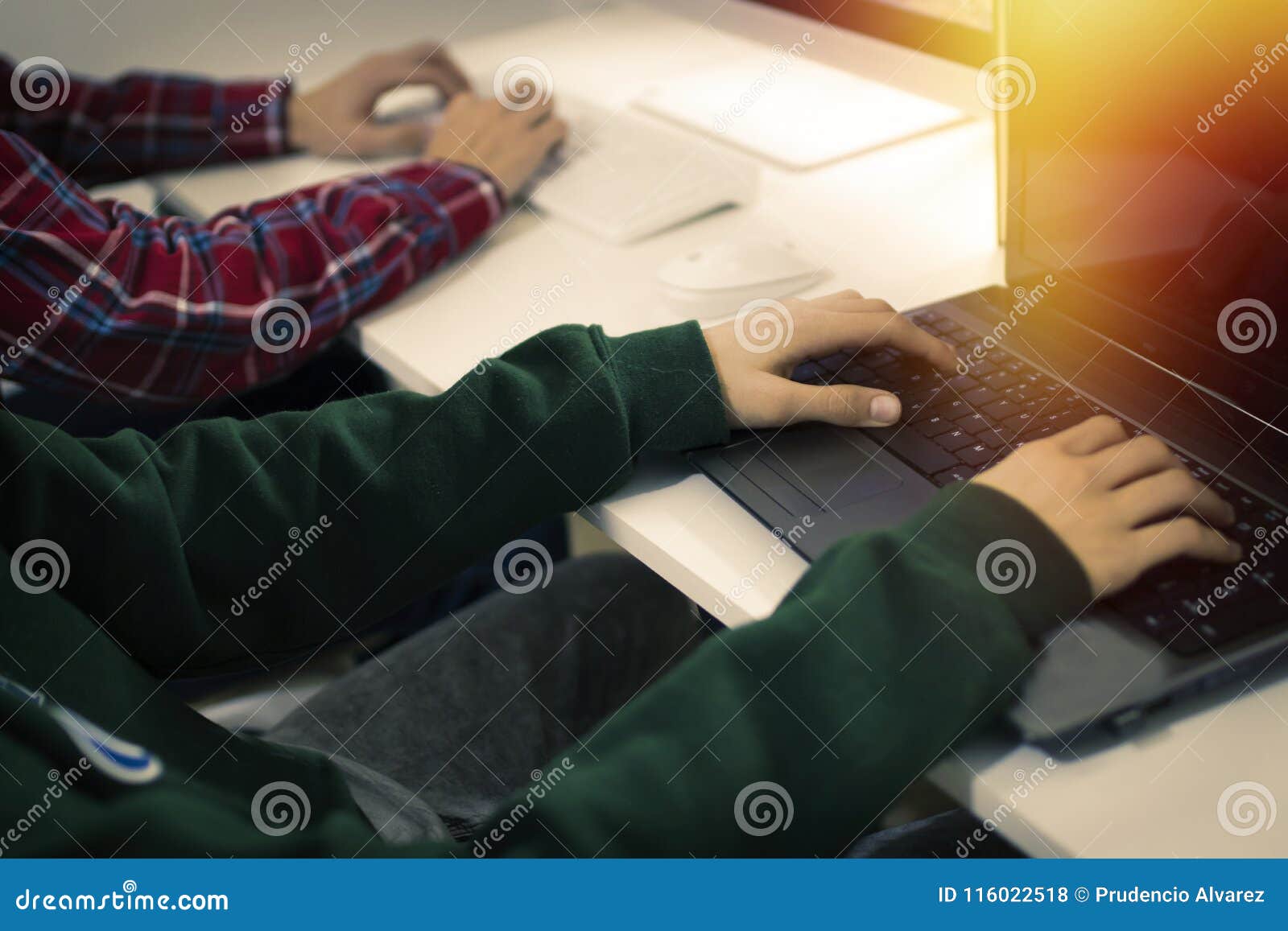 Young People with the Computer Stock Photo - Image of concepts, desktop ...