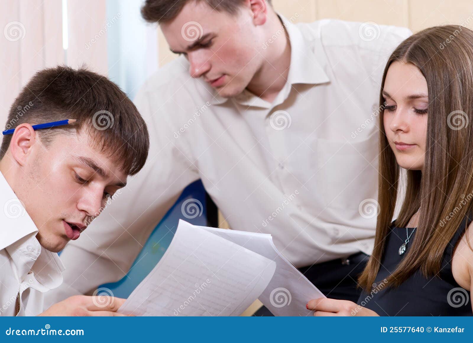 Young People with Concentration Work Stock Photo - Image of ...