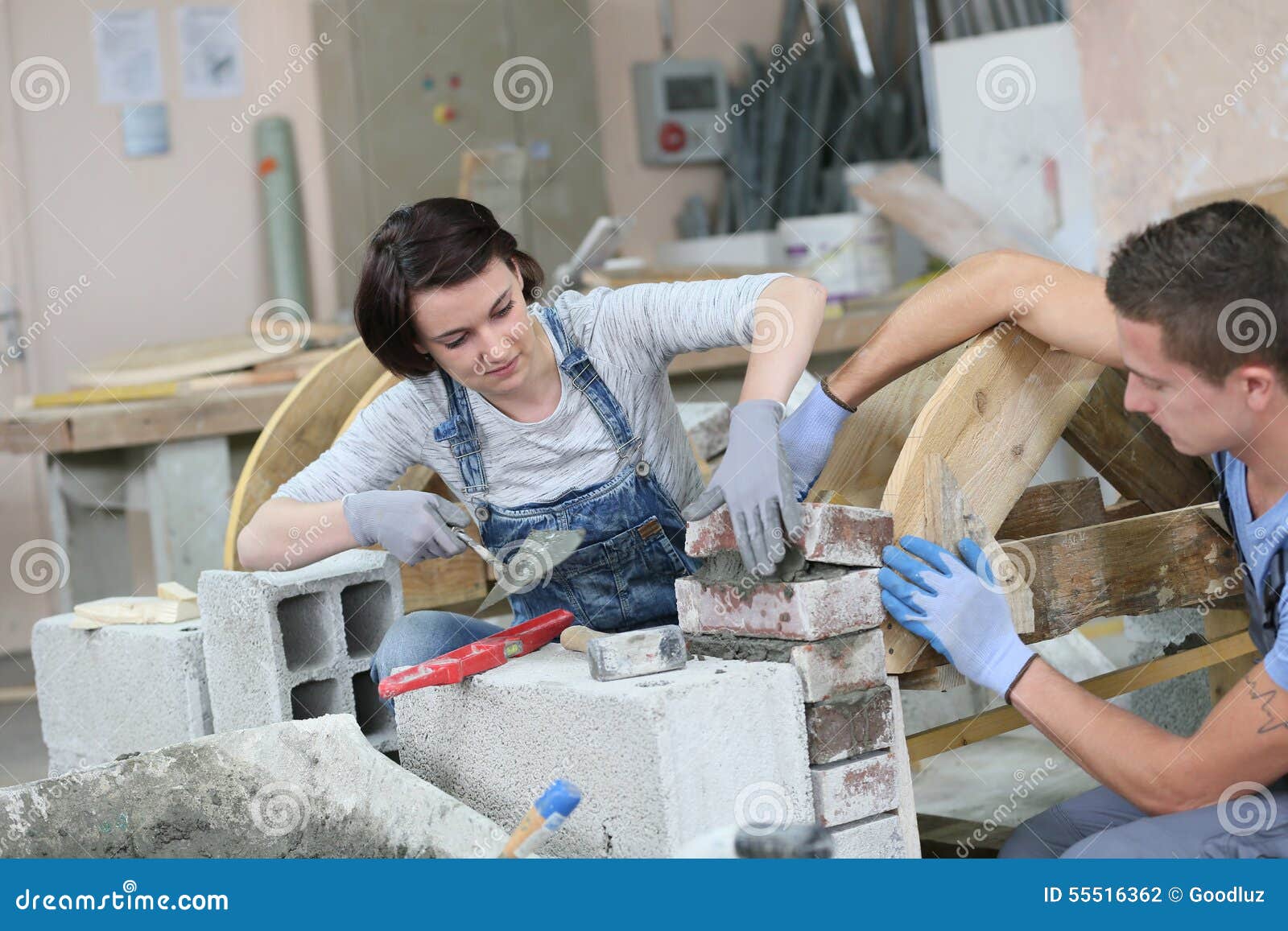 Young People in Craftsmanship Training Stock Photo - Image of girl ...