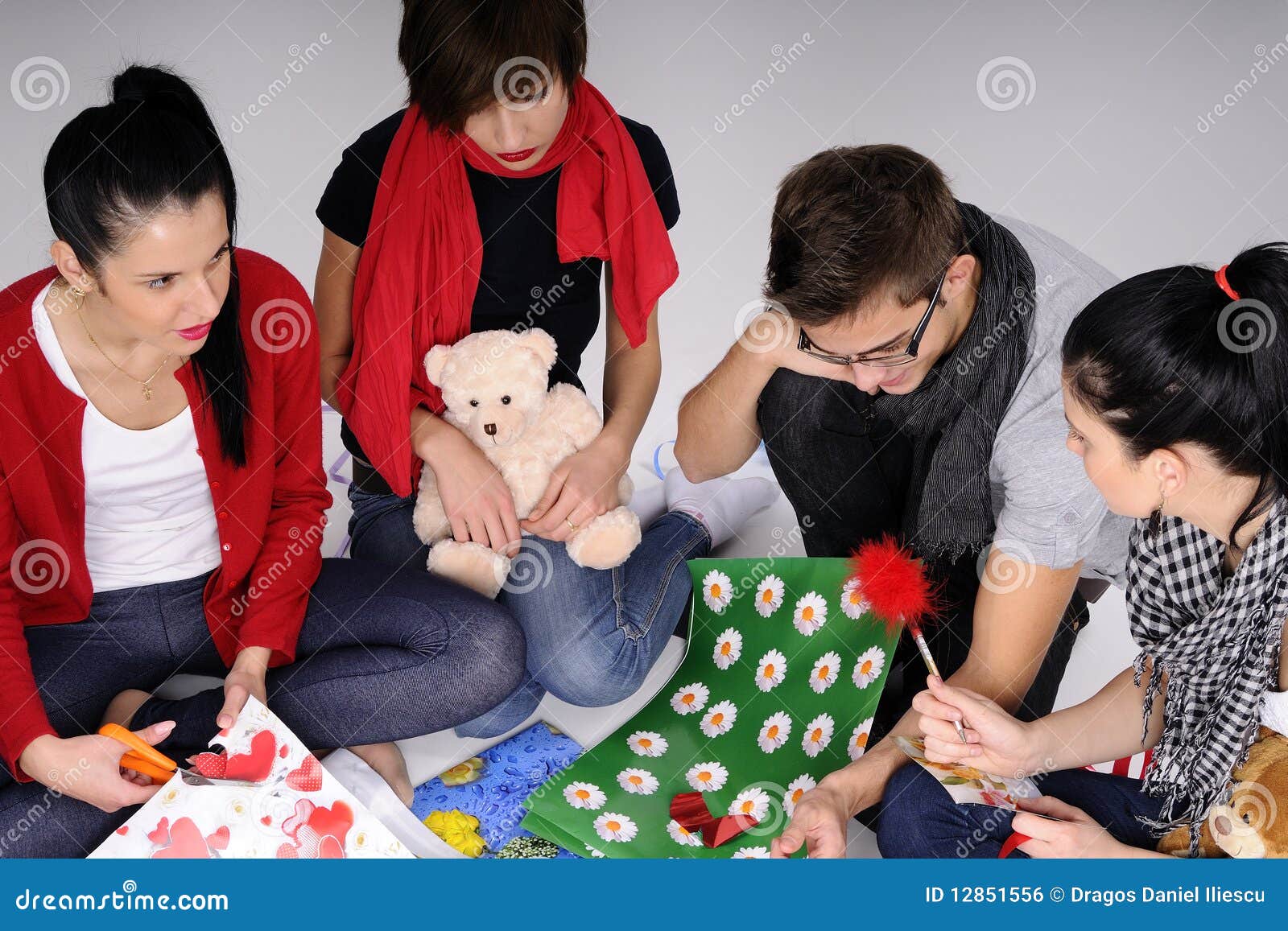 Young People Creating Gifts Stock Photo - Image of gloeb, friendship ...