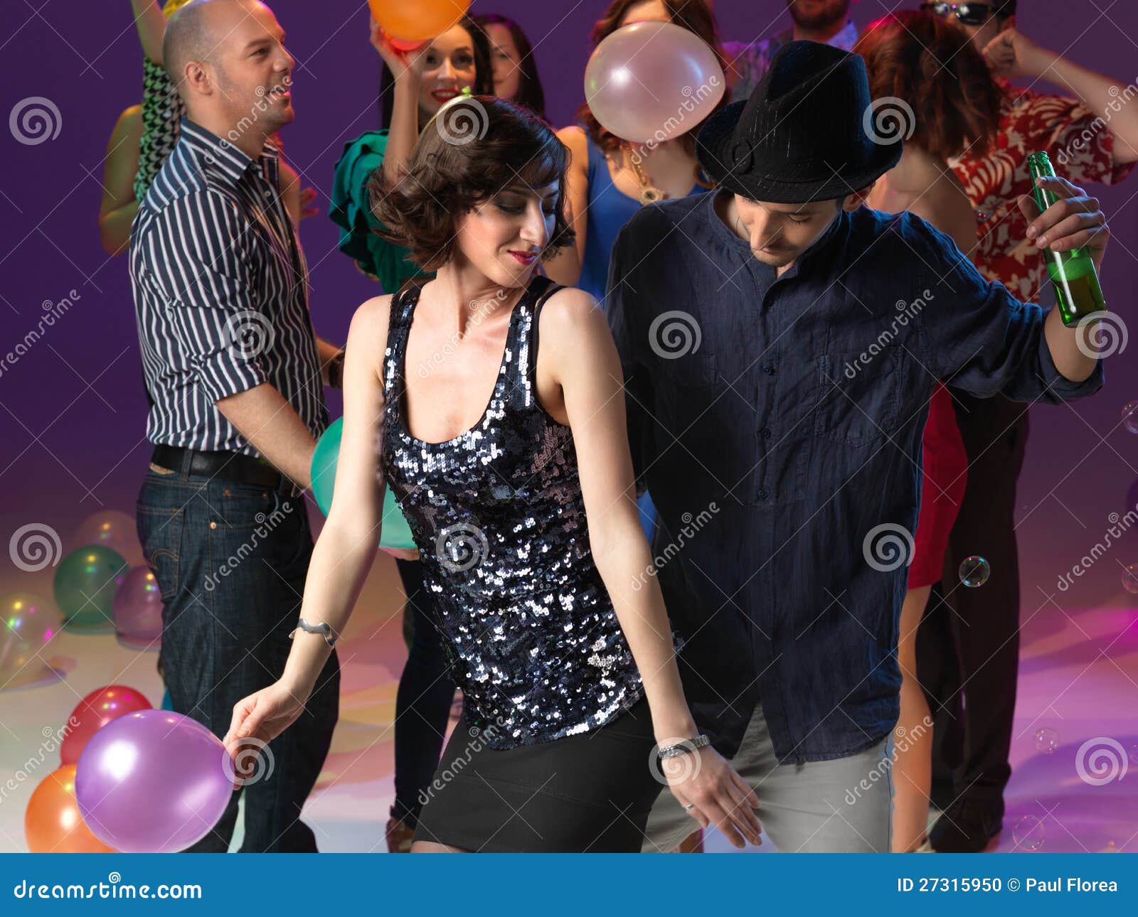 Young People Dancing and Having Fun Stock Photo - Image of excitement ...