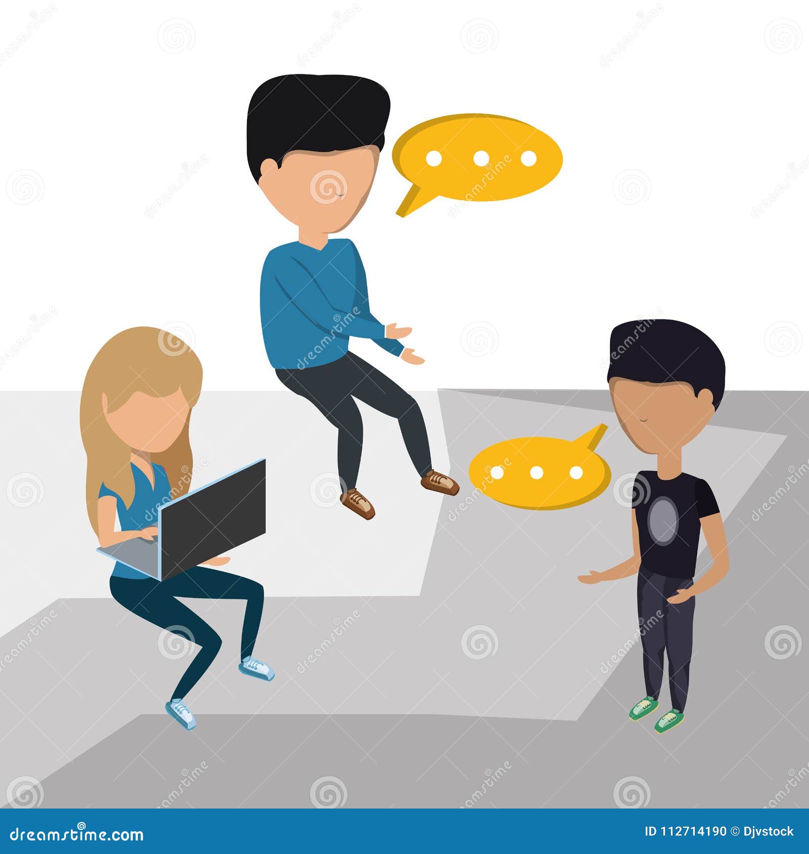 Young People Design Concept Stock Vector - Illustration of composition ...