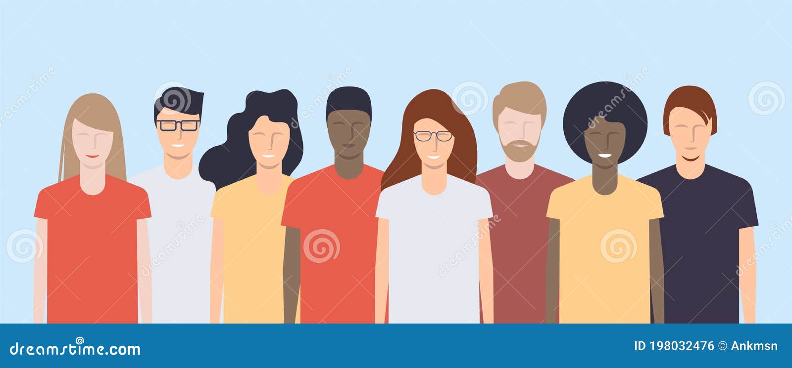 Young People of Different Nationalities and Races Stand Together ...