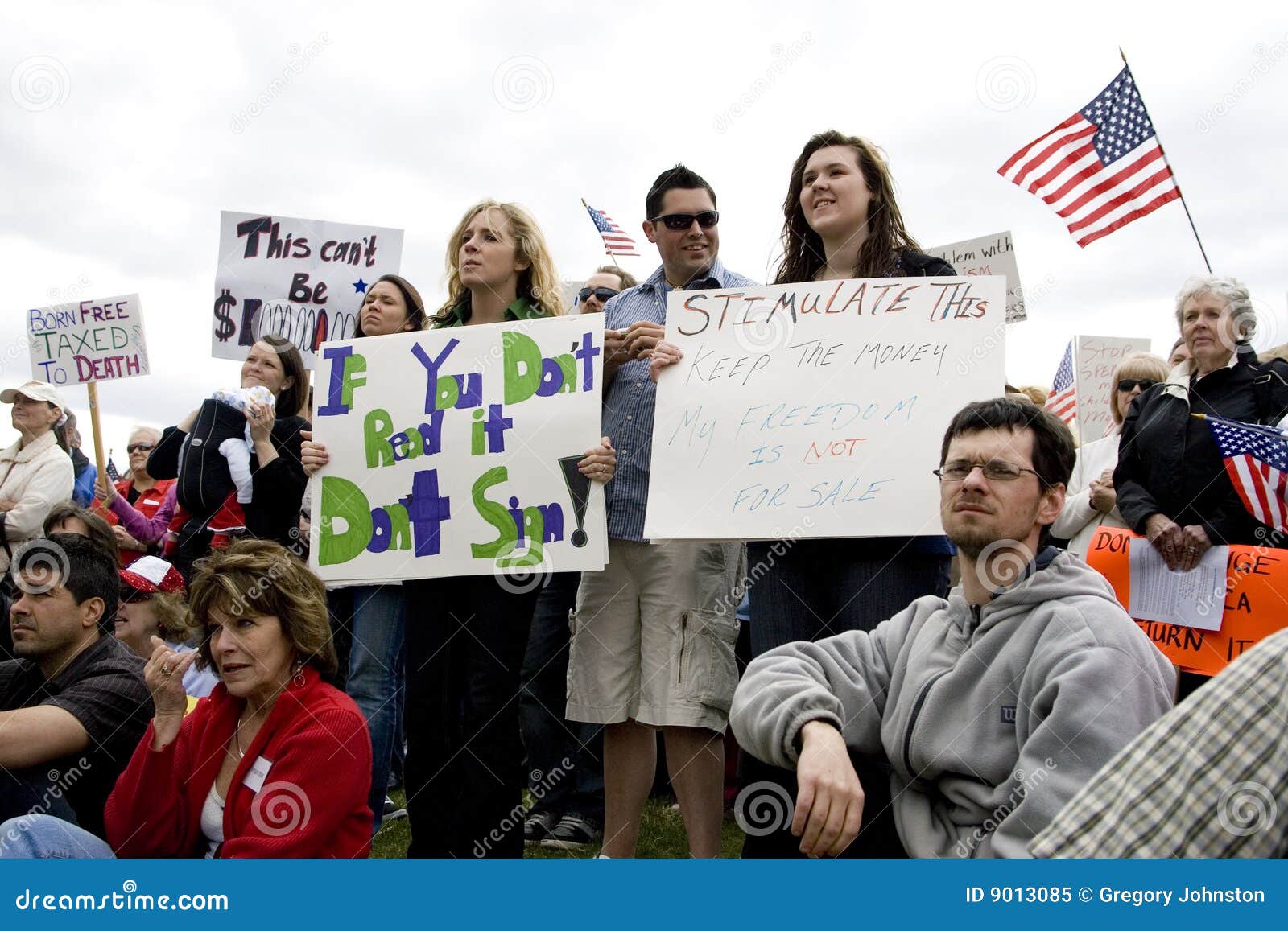 Young People Display Signs at Tea Party Rally. Editorial Image - Image ...