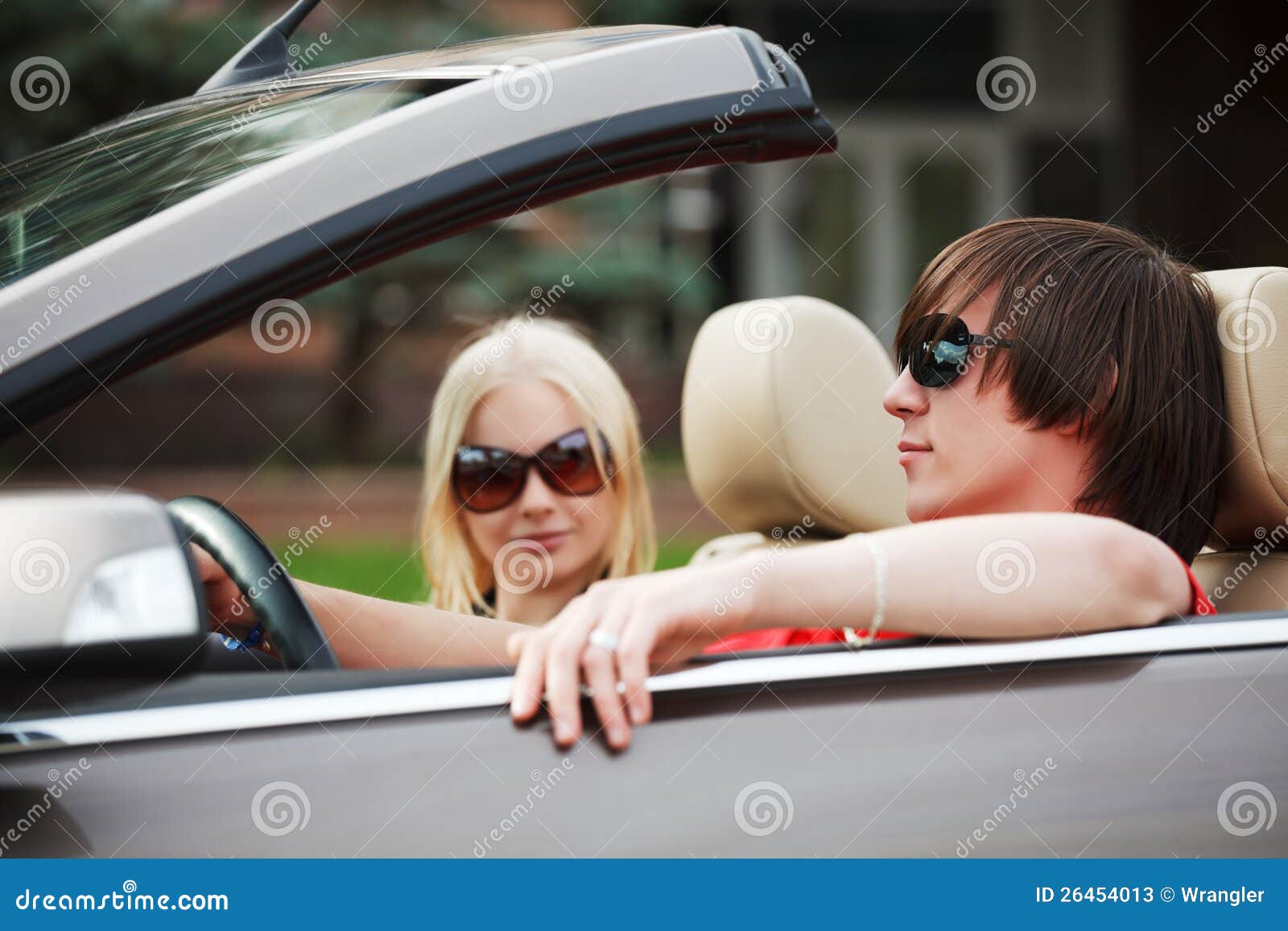 Young Fashion People Driving Convertible Car Stock Image - Image of ...