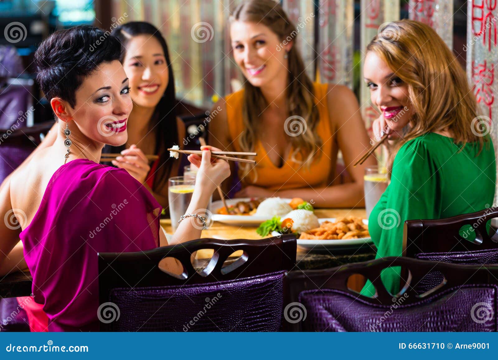 Young People Eating in Restaurant Stock Photo - Image of asia, dishes ...