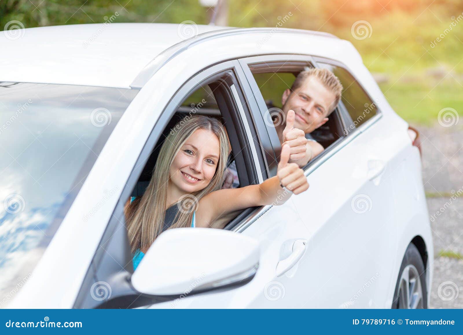 Young People Enjoying a Roadtrip in the Car Stock Photo - Image of ...