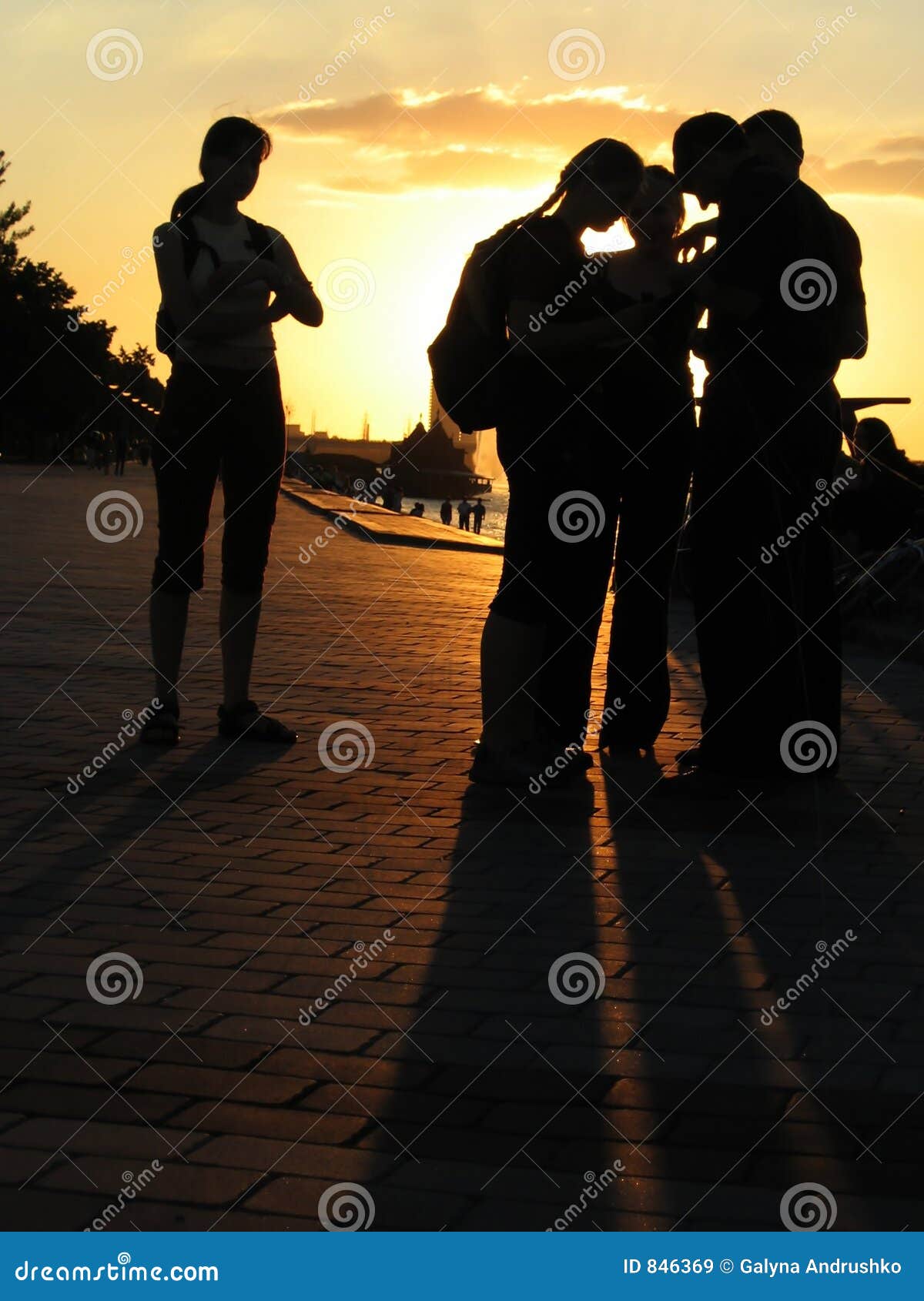 Young People on the Evening Stock Image - Image of people, architecture ...