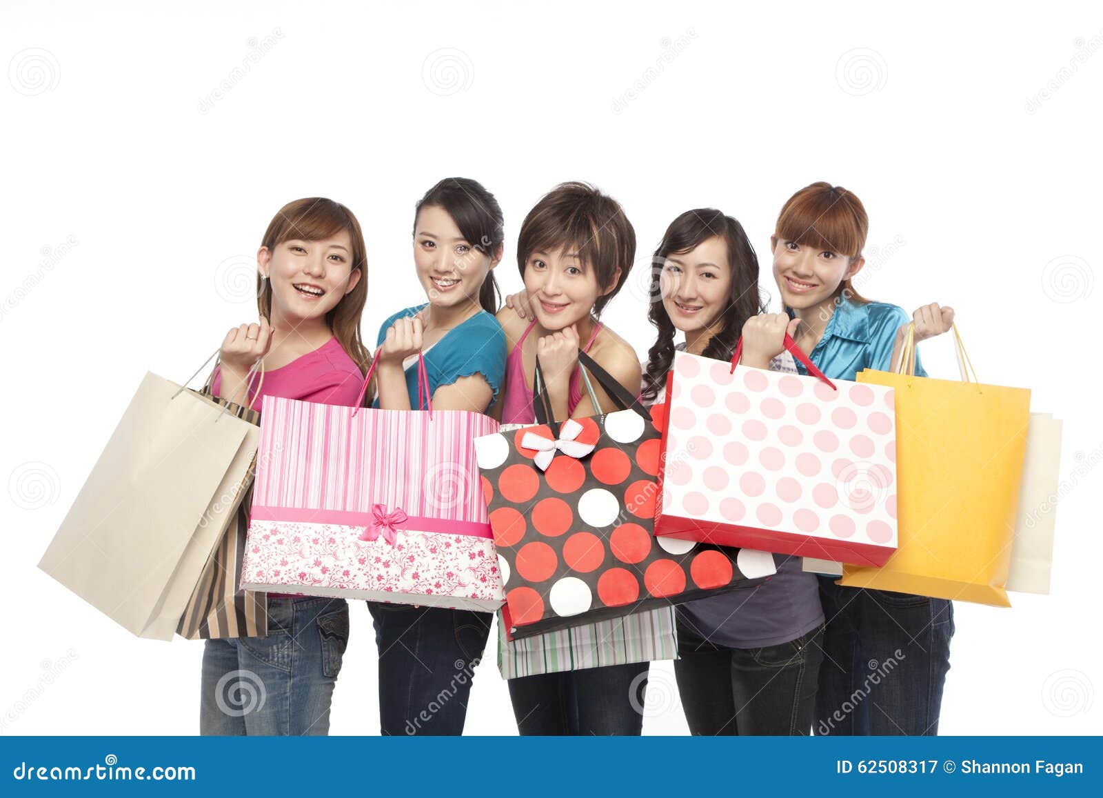 Young People Excited about Shopping Stock Image - Image of chinese ...