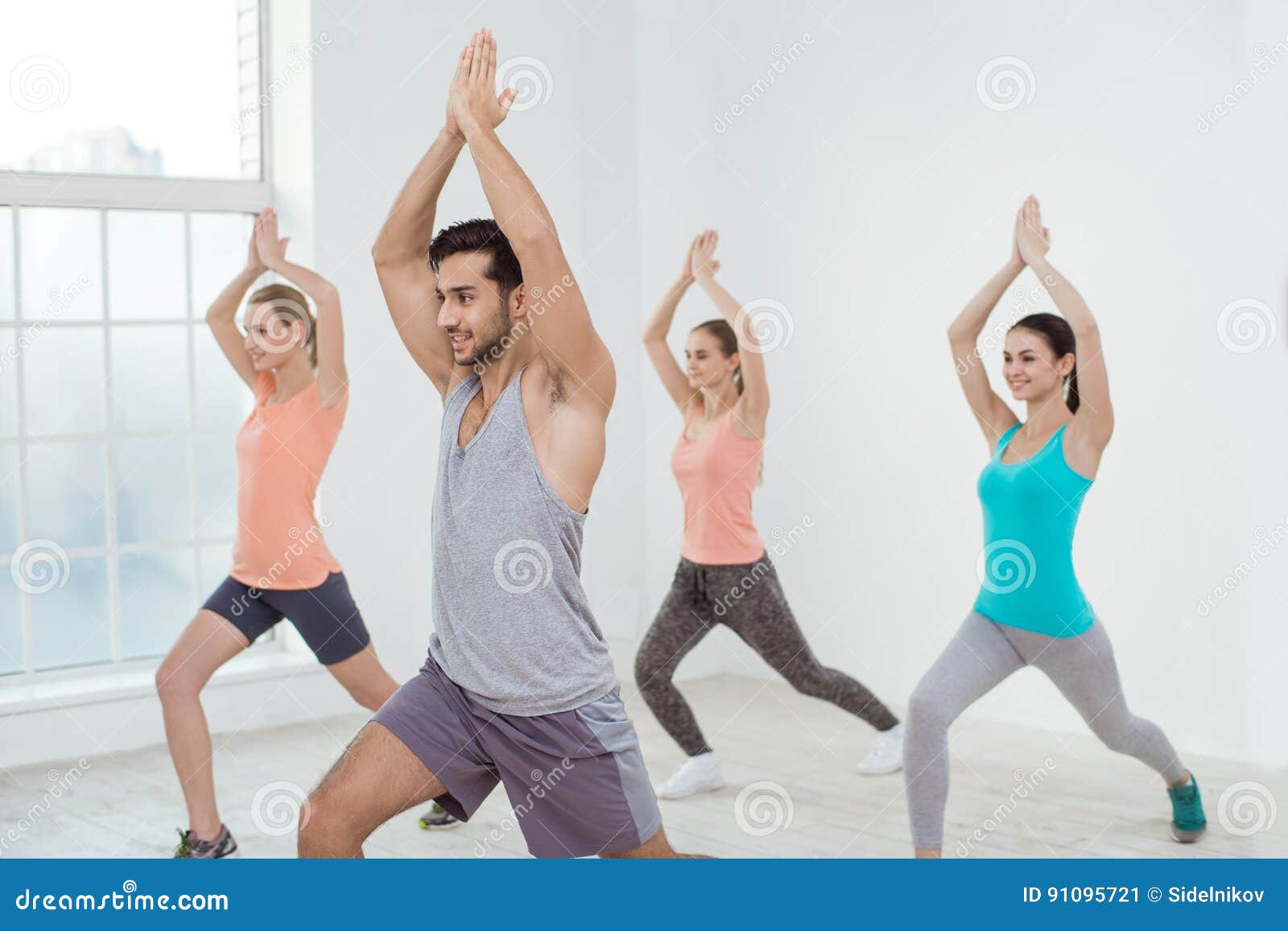 Young People Exercise Together Healthy Lifestyle Concept Stock Image ...