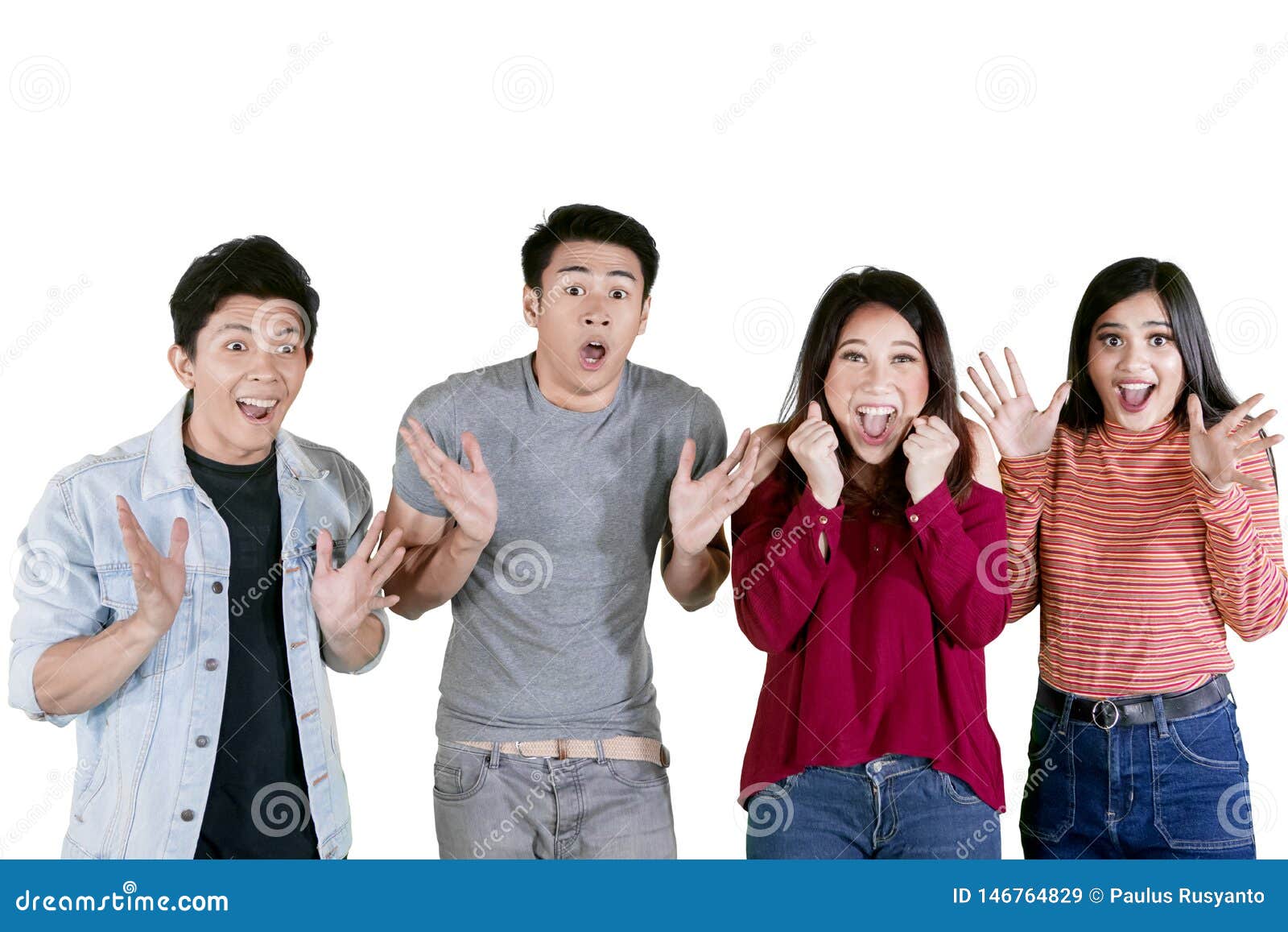 Young People Expressing Shock in the Studio Stock Image - Image of ...