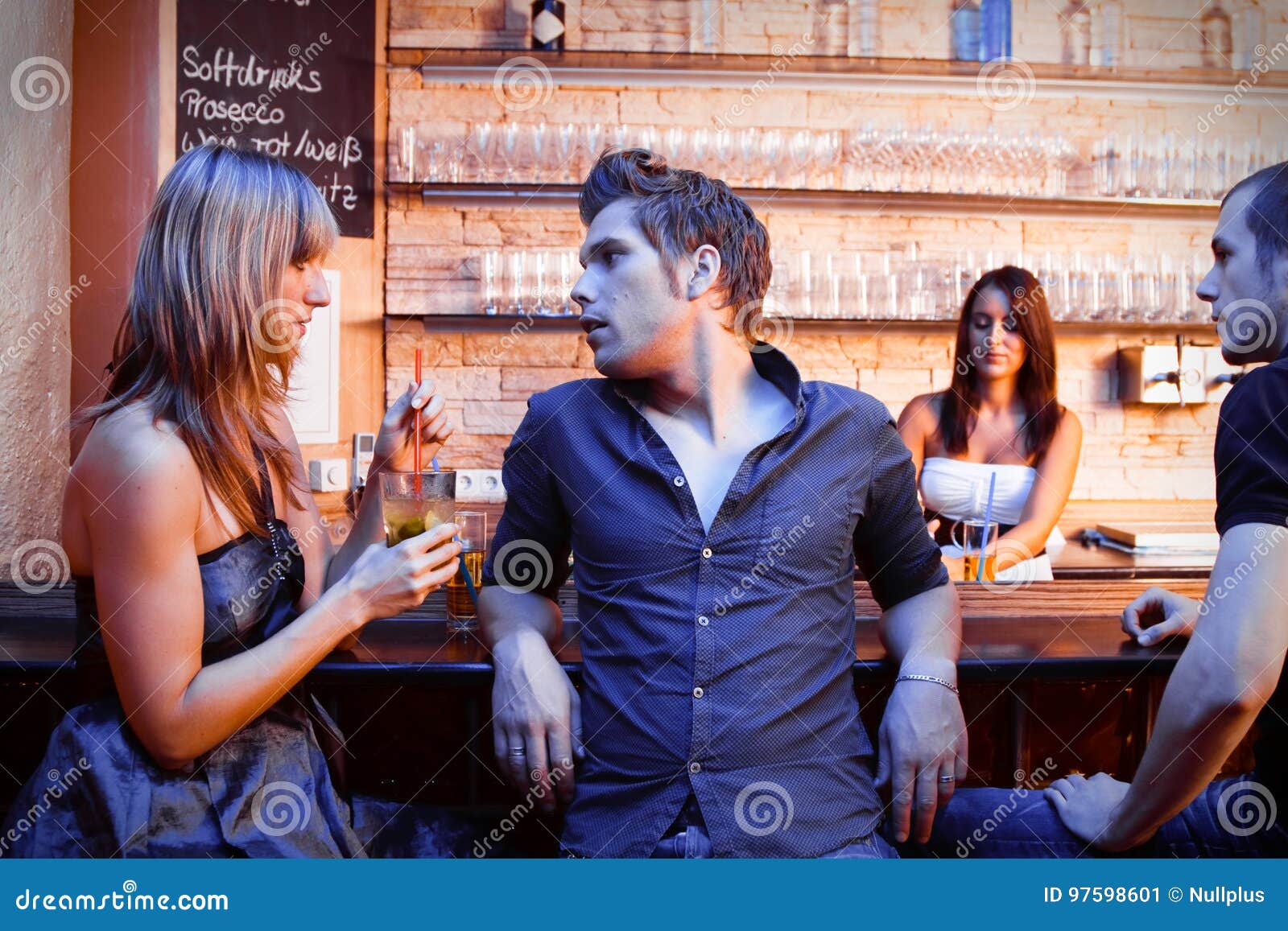 Young People Flirting At The Bar Stock Image Image Of Party People