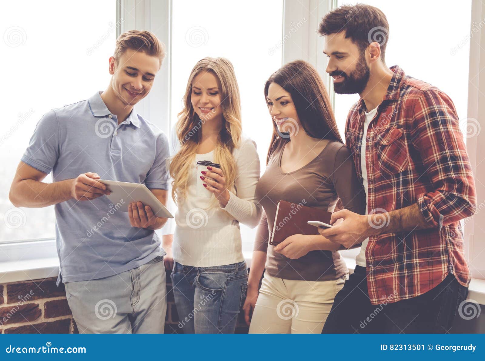 Young people with gadgets stock image. Image of manager - 82313501
