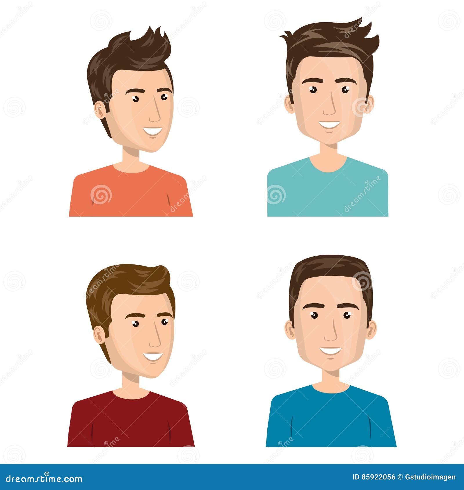 Young People Group Avatars Characters Stock Vector - Illustration of ...