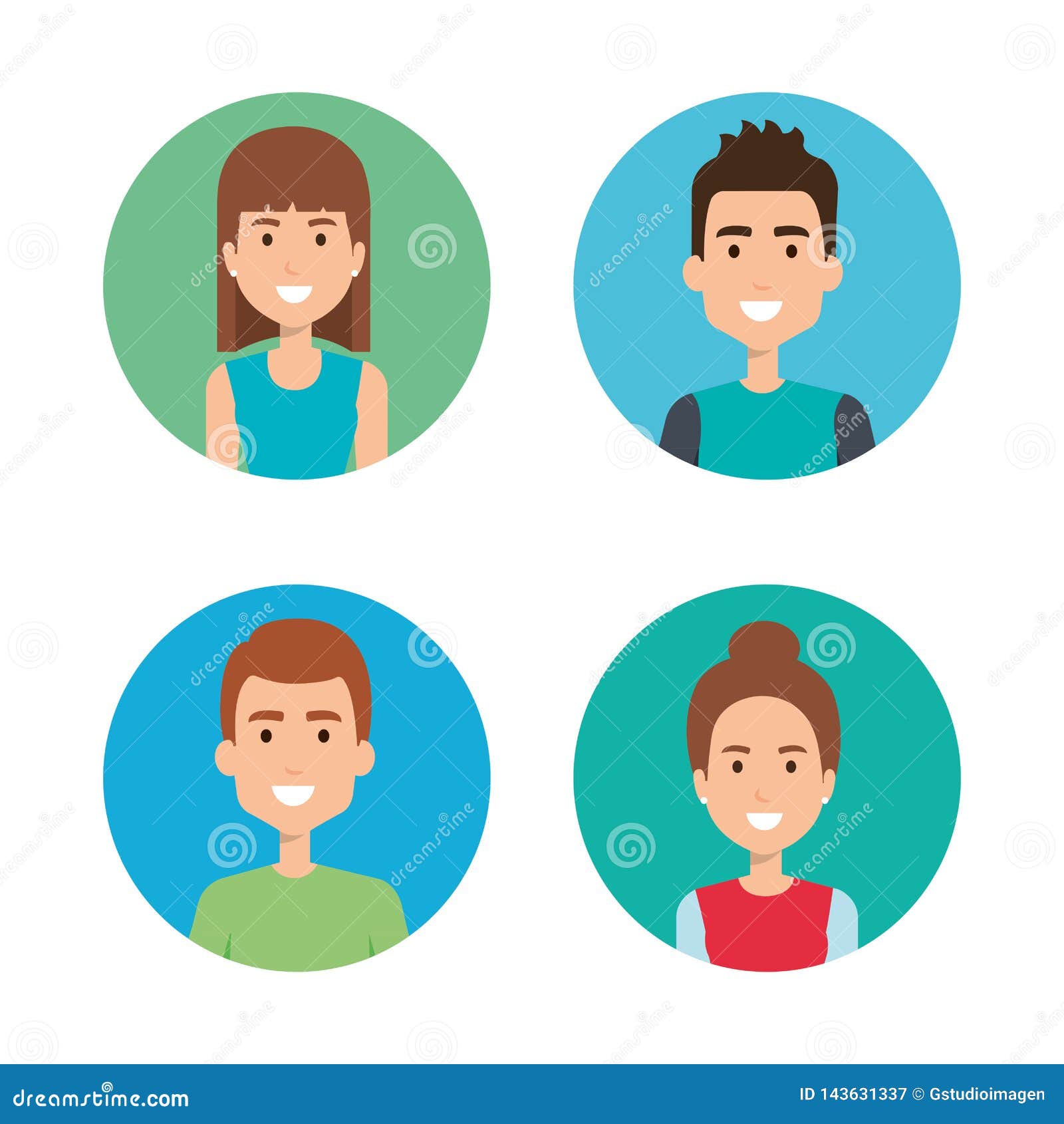 Young people group avatars stock vector. Illustration of isolated ...