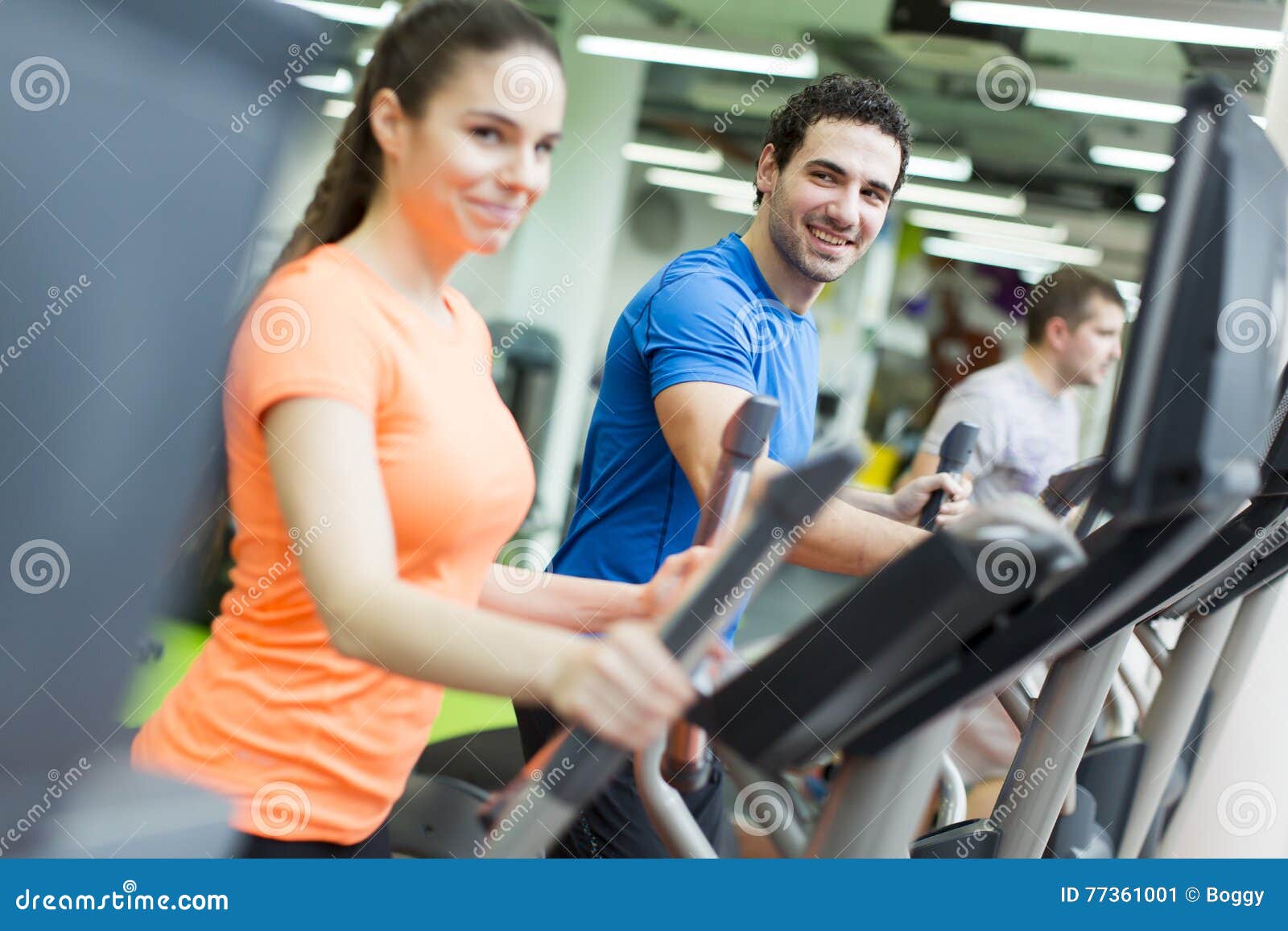 Young people in the gym stock image. Image of young, exercise - 77361001