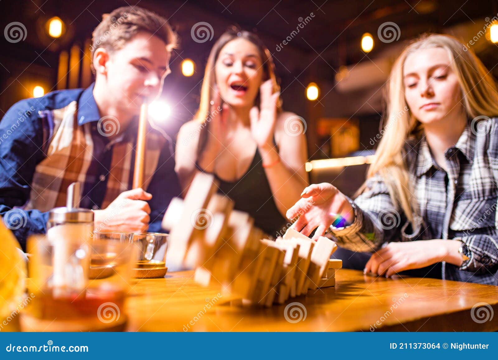 Young People Have Fun Playing Board Games at a Table . Stock Photo ...