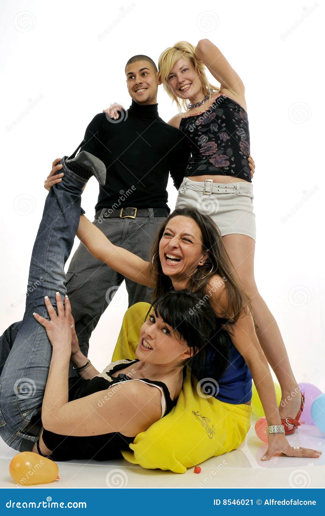 Young people having fun stock image. Image of female, blond - 8546021