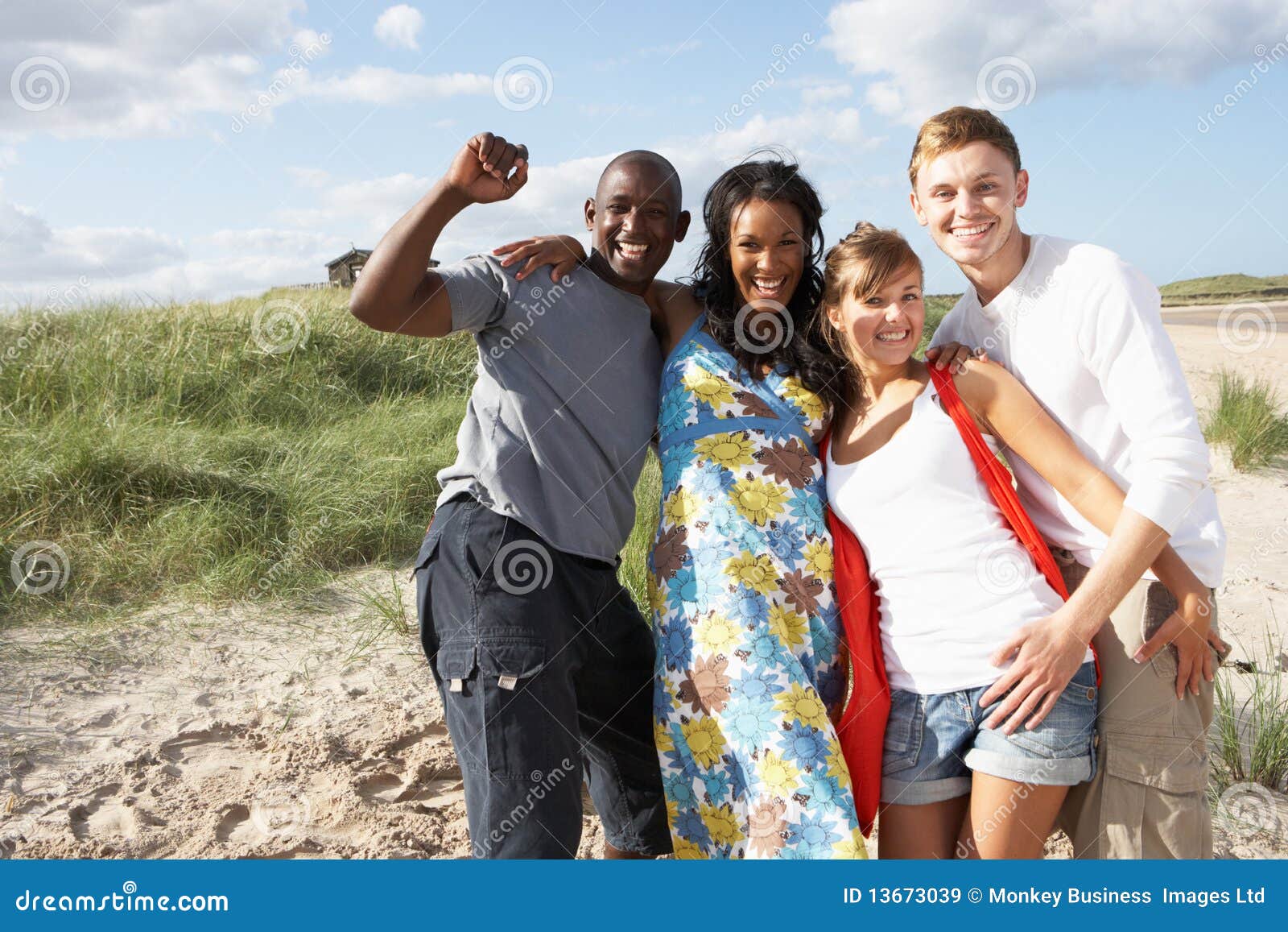 Young People Having Fun on Beach Together Stock Image - Image of ...