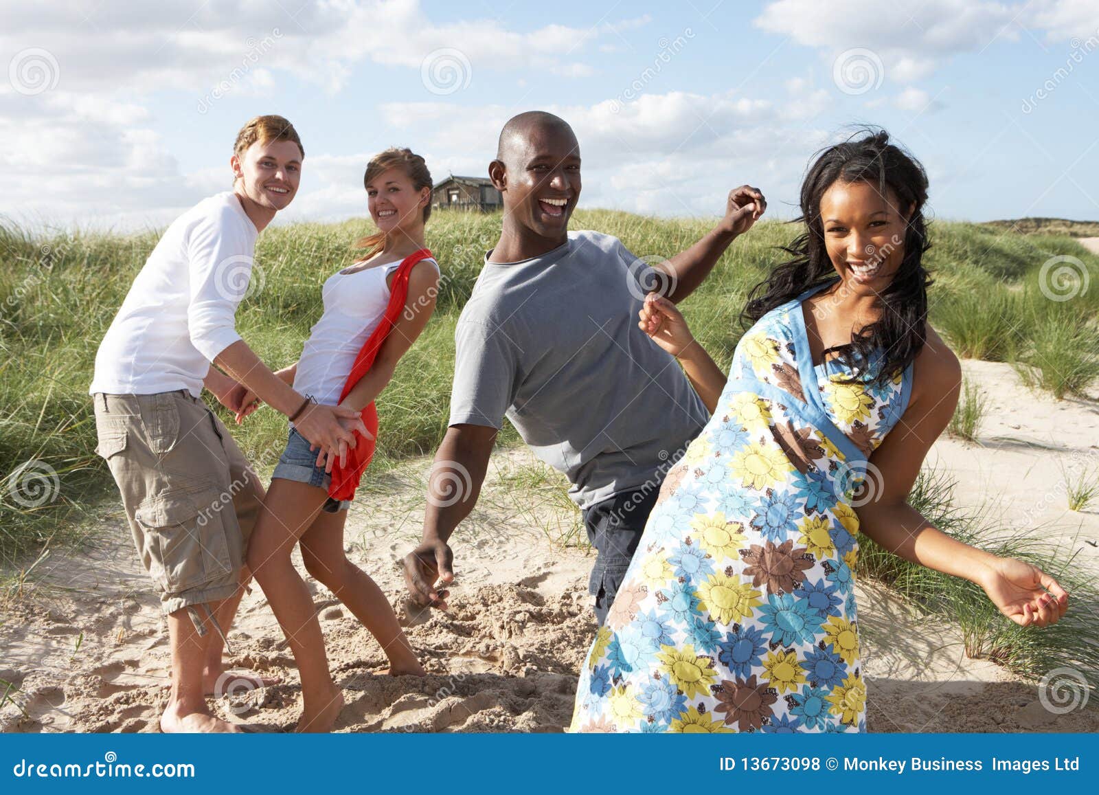 Young People Having Fun Dancing on Beach Stock Photo - Image of smiling ...