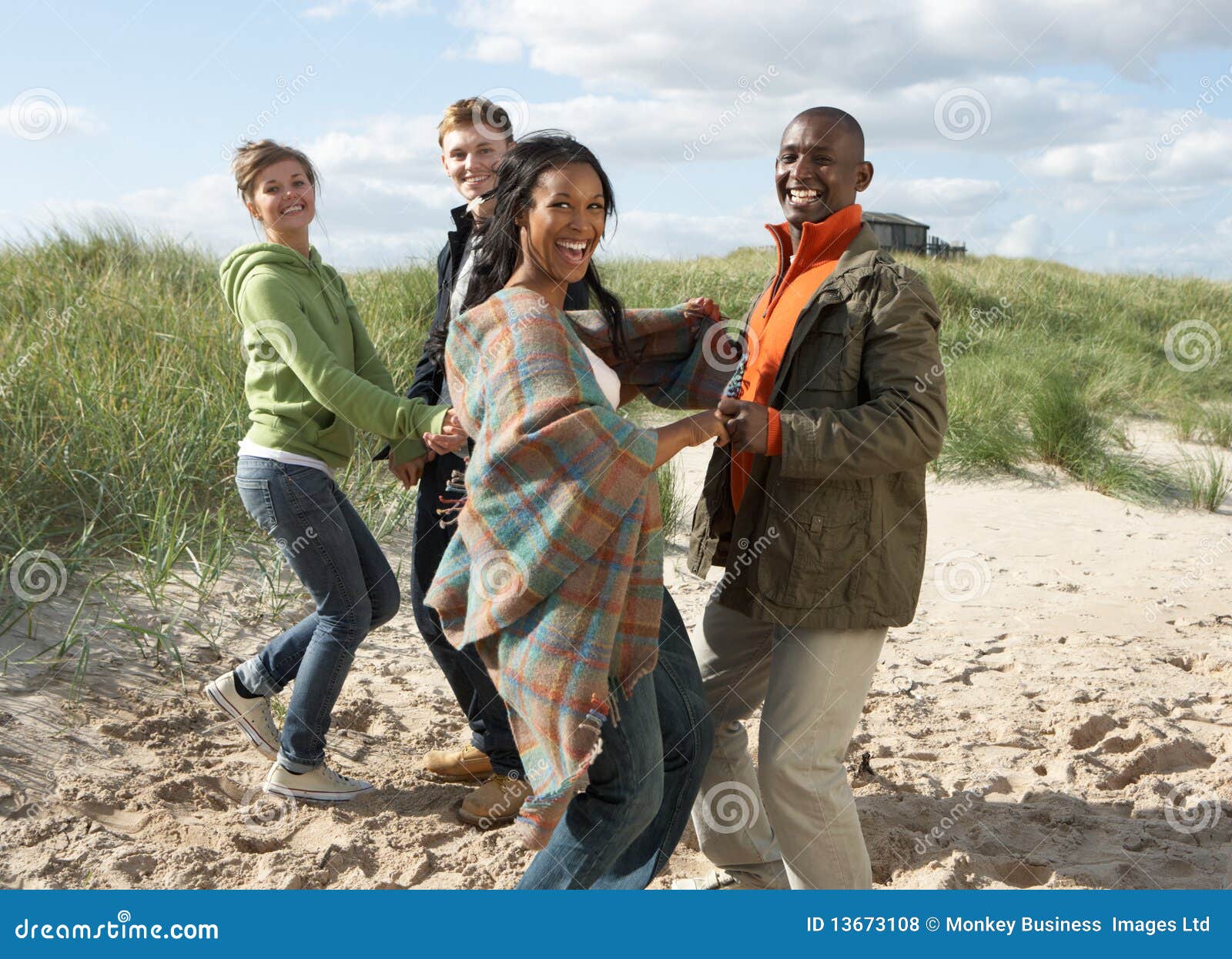 Young People Having Fun Dancing on Beach Stock Photo - Image of ...