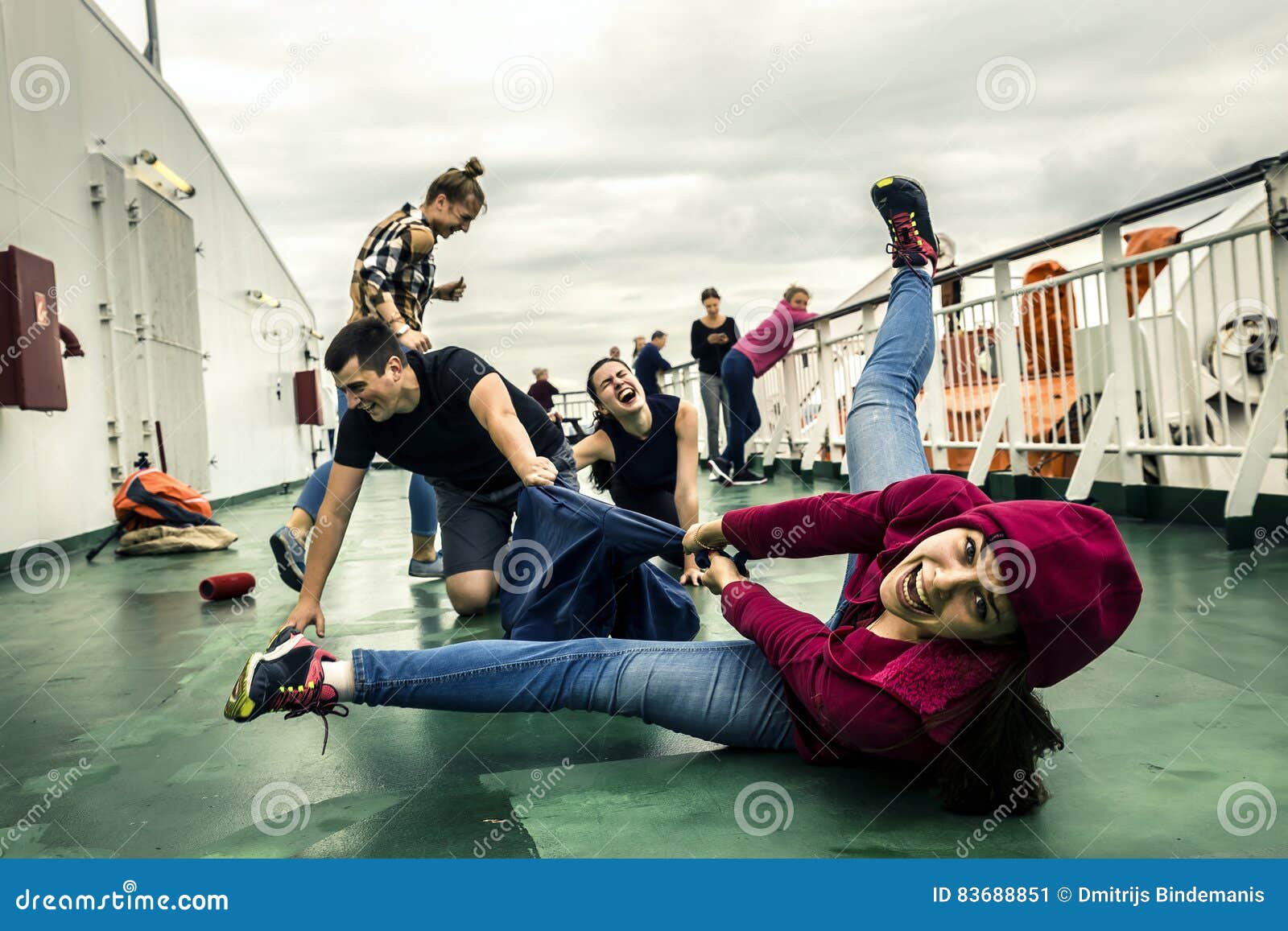Young People Having Fun on the Deck Stock Image - Image of adventure ...