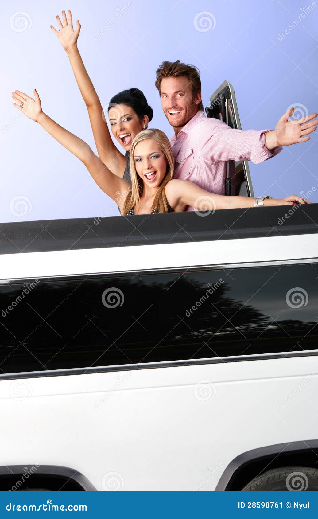 Young People Having Fun in Limousine Stock Image - Image of enjoy ...