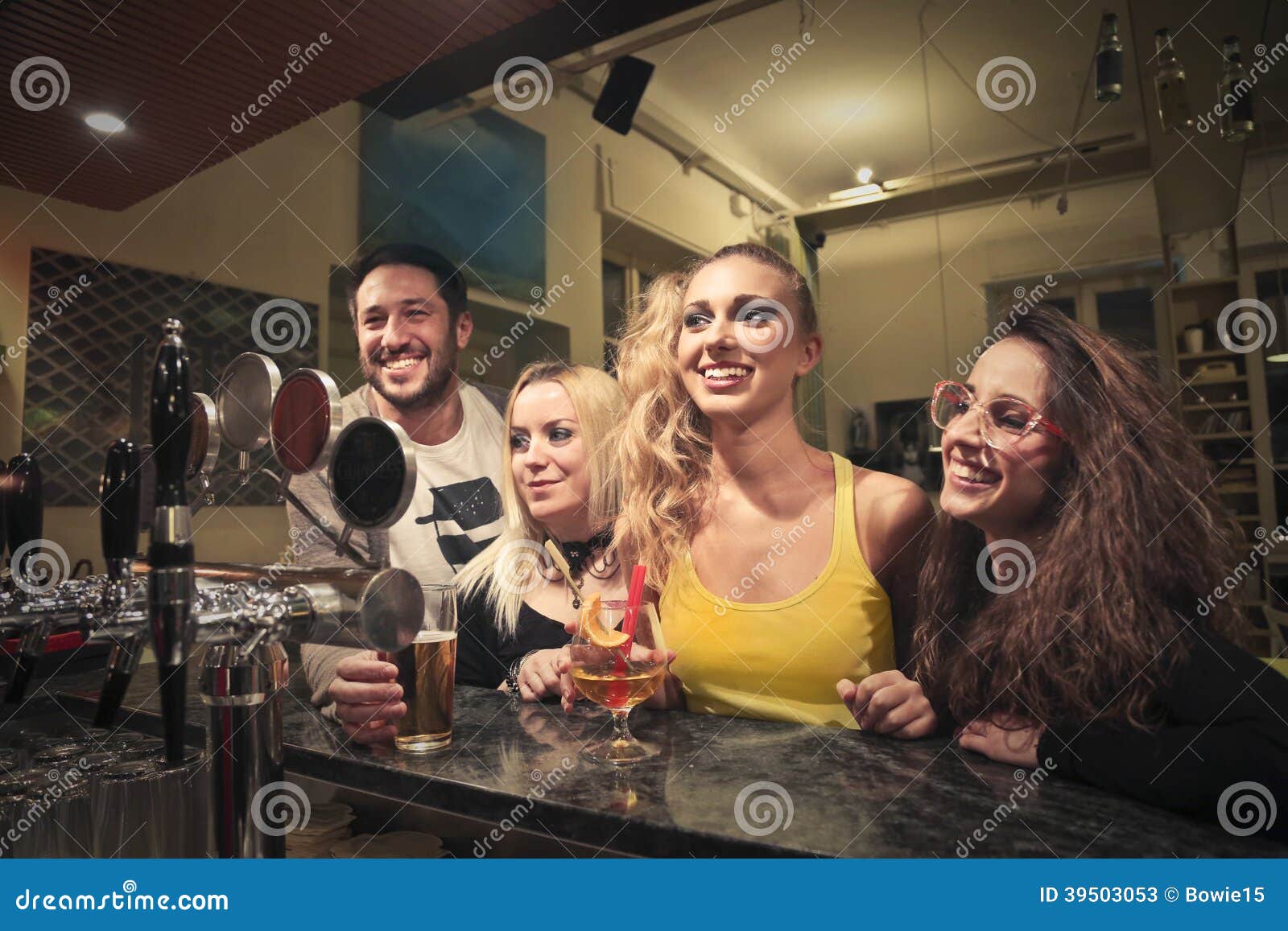 Young People Having Fun in a Pub Stock Image - Image of glass ...
