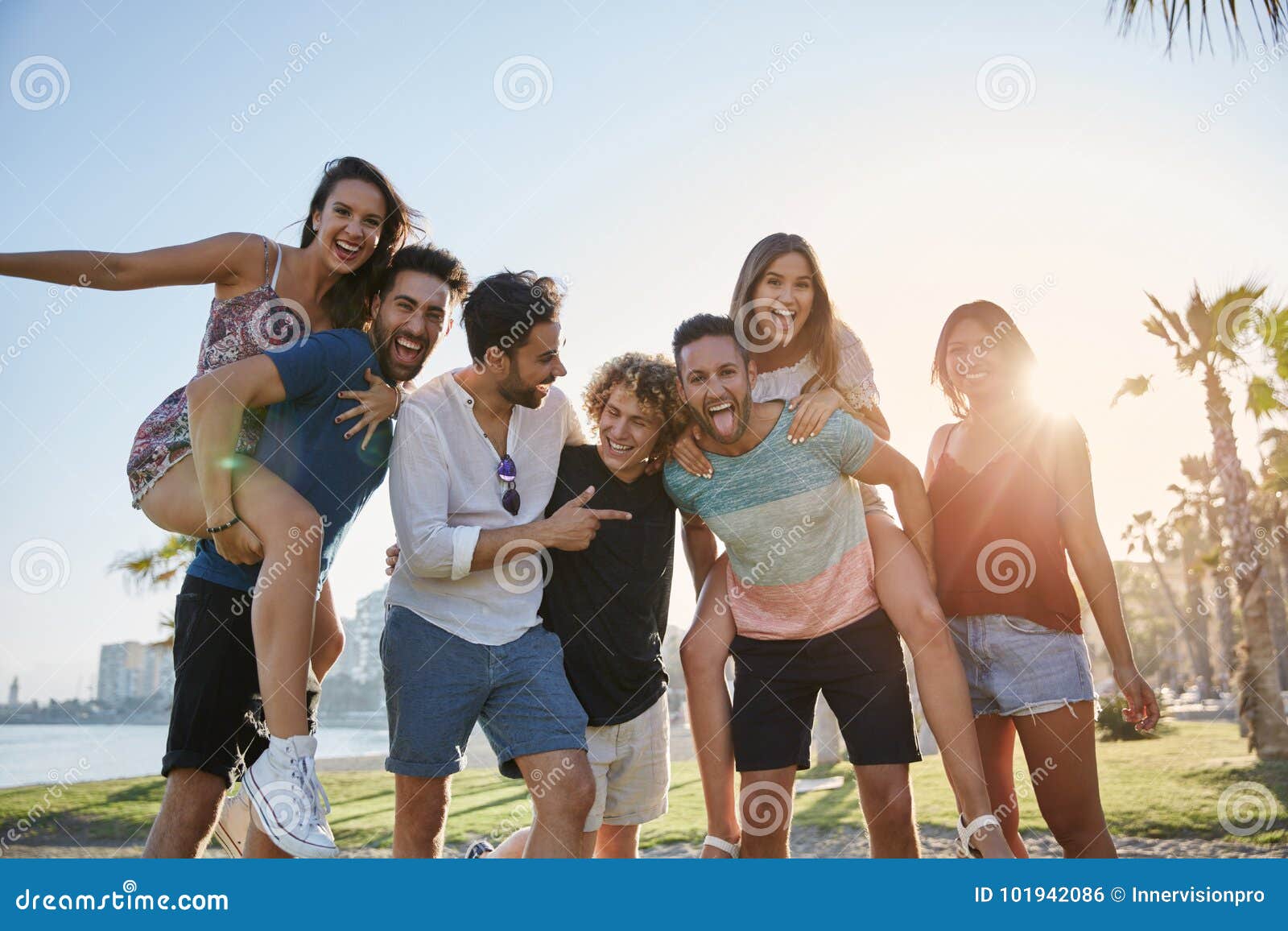 Young People Having Fun Together Outside Stock Photo - Image of face ...