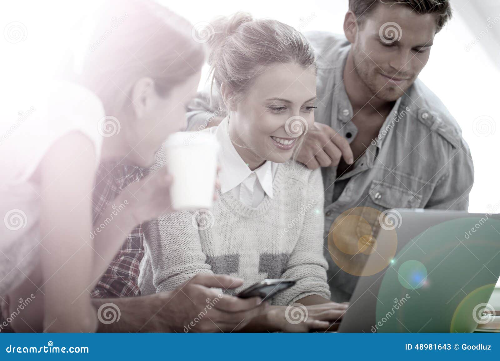 Young People Having Fun Using Laptop Stock Image - Image of computer ...