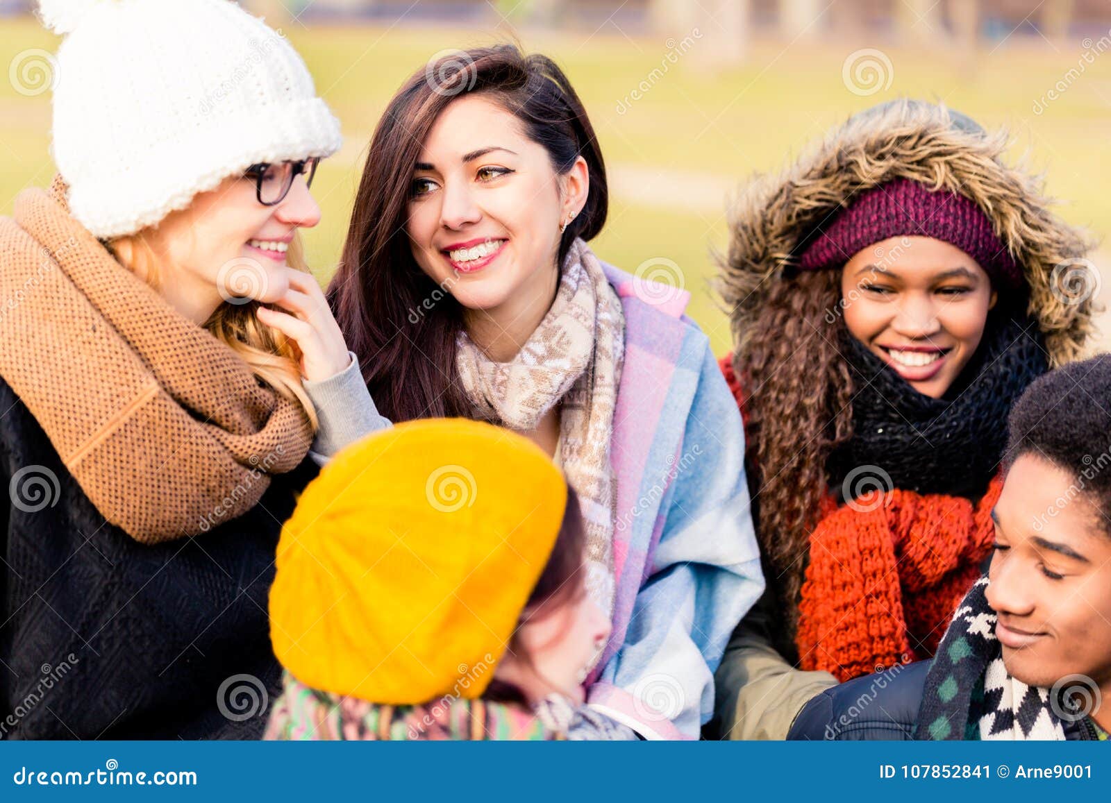 Young People Having a Good Time Together Outdoors Stock Image - Image ...