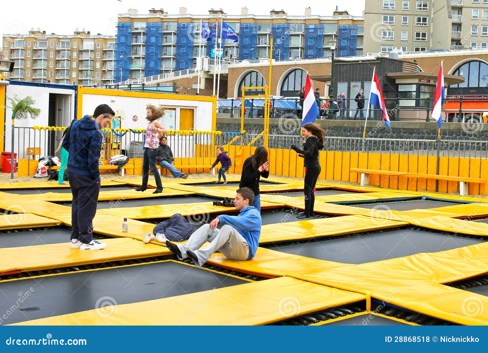 Young People Jumping on a Trampoline. Editorial Stock Photo - Image of ...