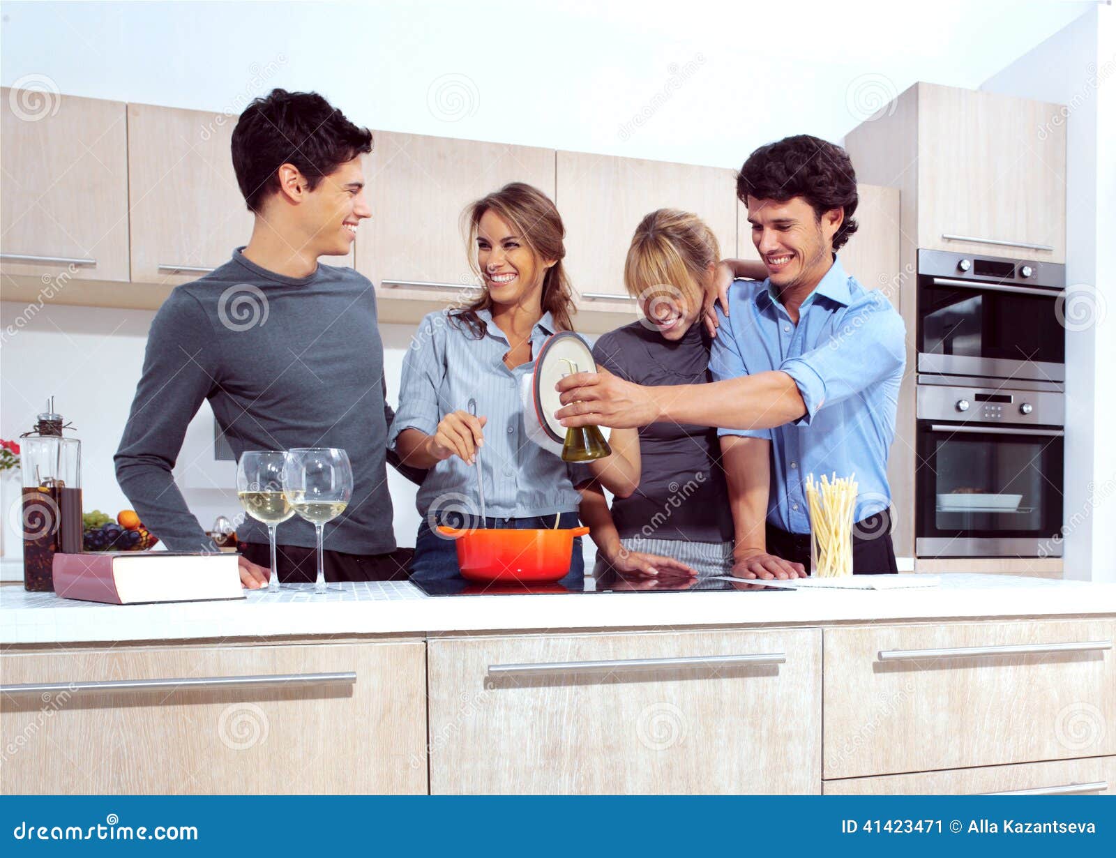 A Young People in the Kitchen Stock Image - Image of breakfast ...
