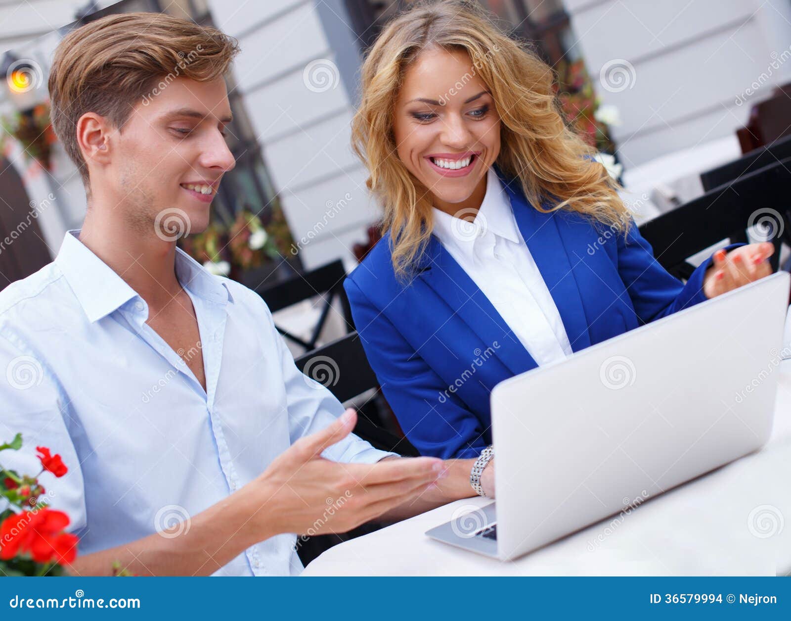 Young people with laptop stock photo. Image of handsome - 36579994