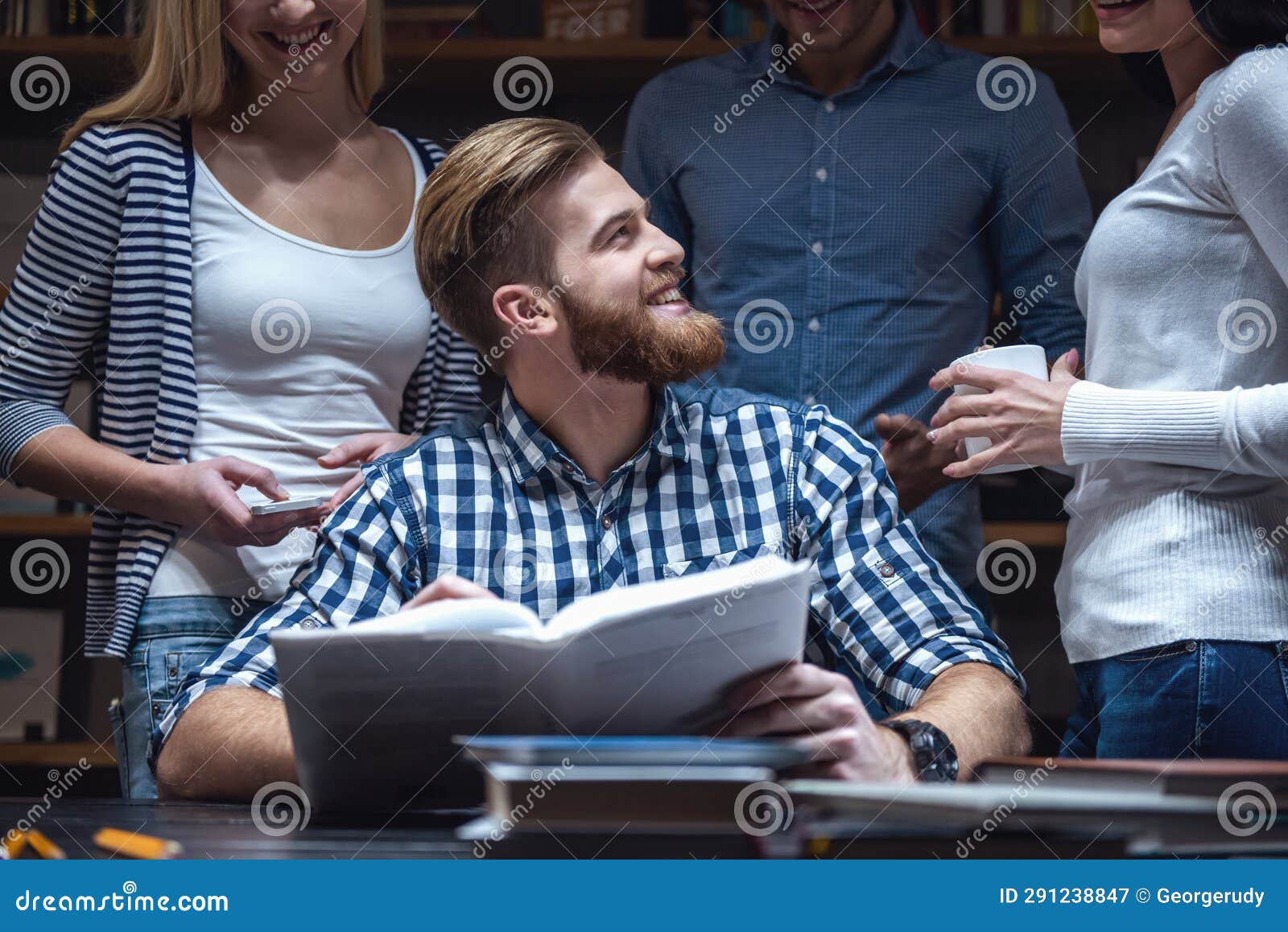 Young People in the Library Stock Image - Image of people, happy: 291238847