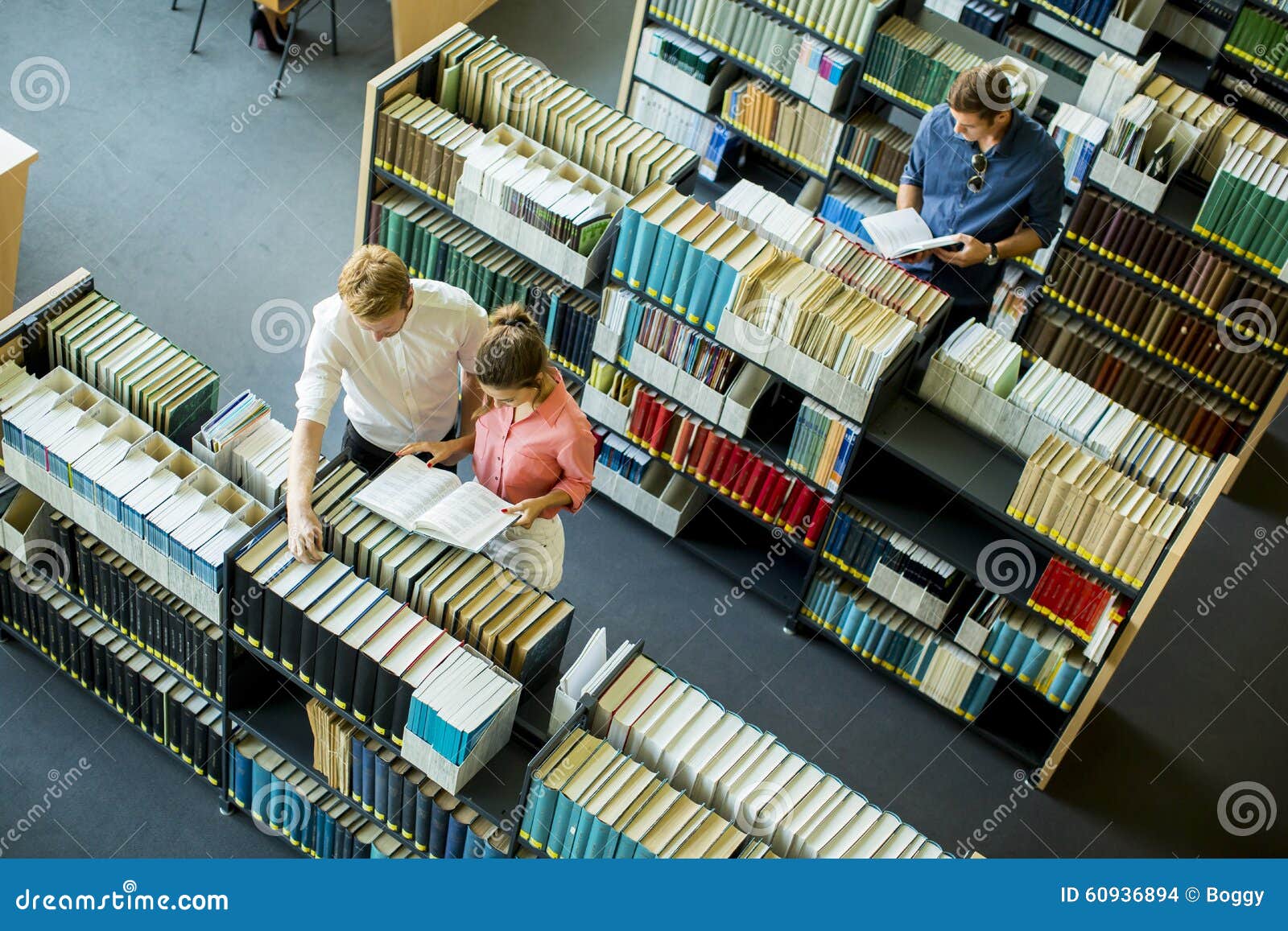 Young People in the Library Stock Photo - Image of indoor, library ...