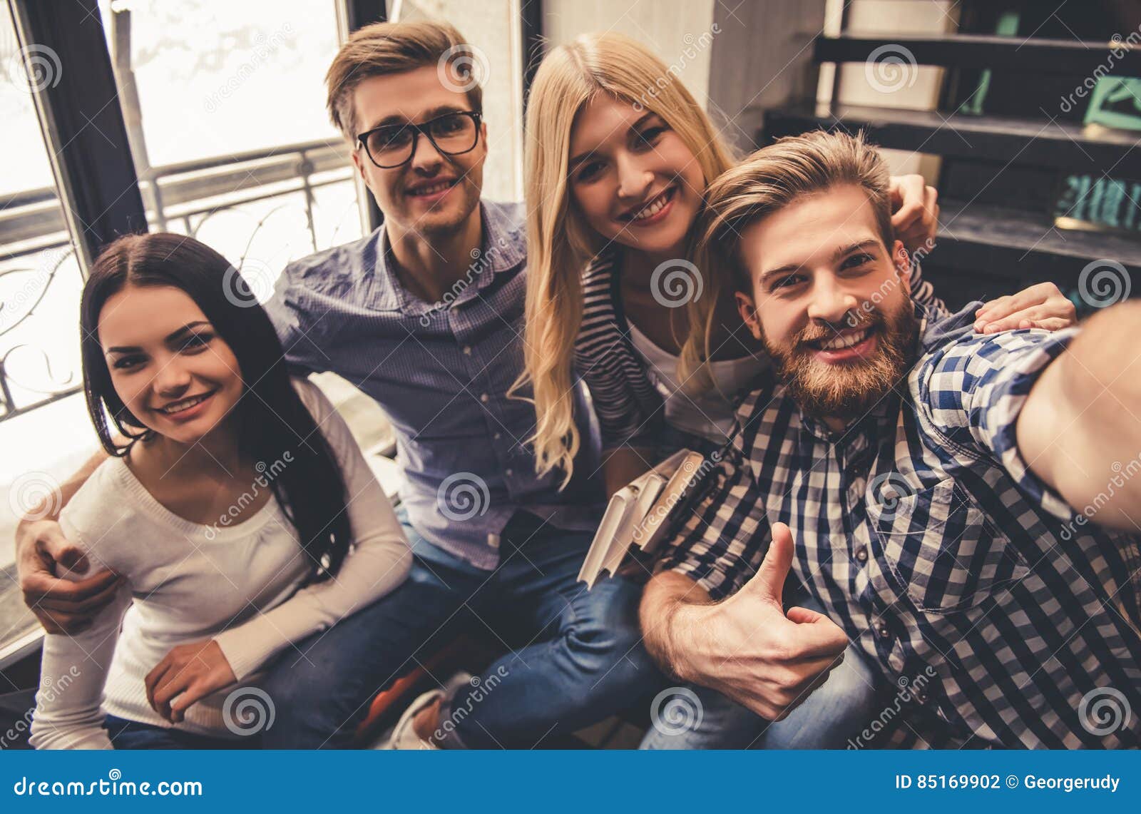 Young People in the Library Stock Photo - Image of research, selfie ...