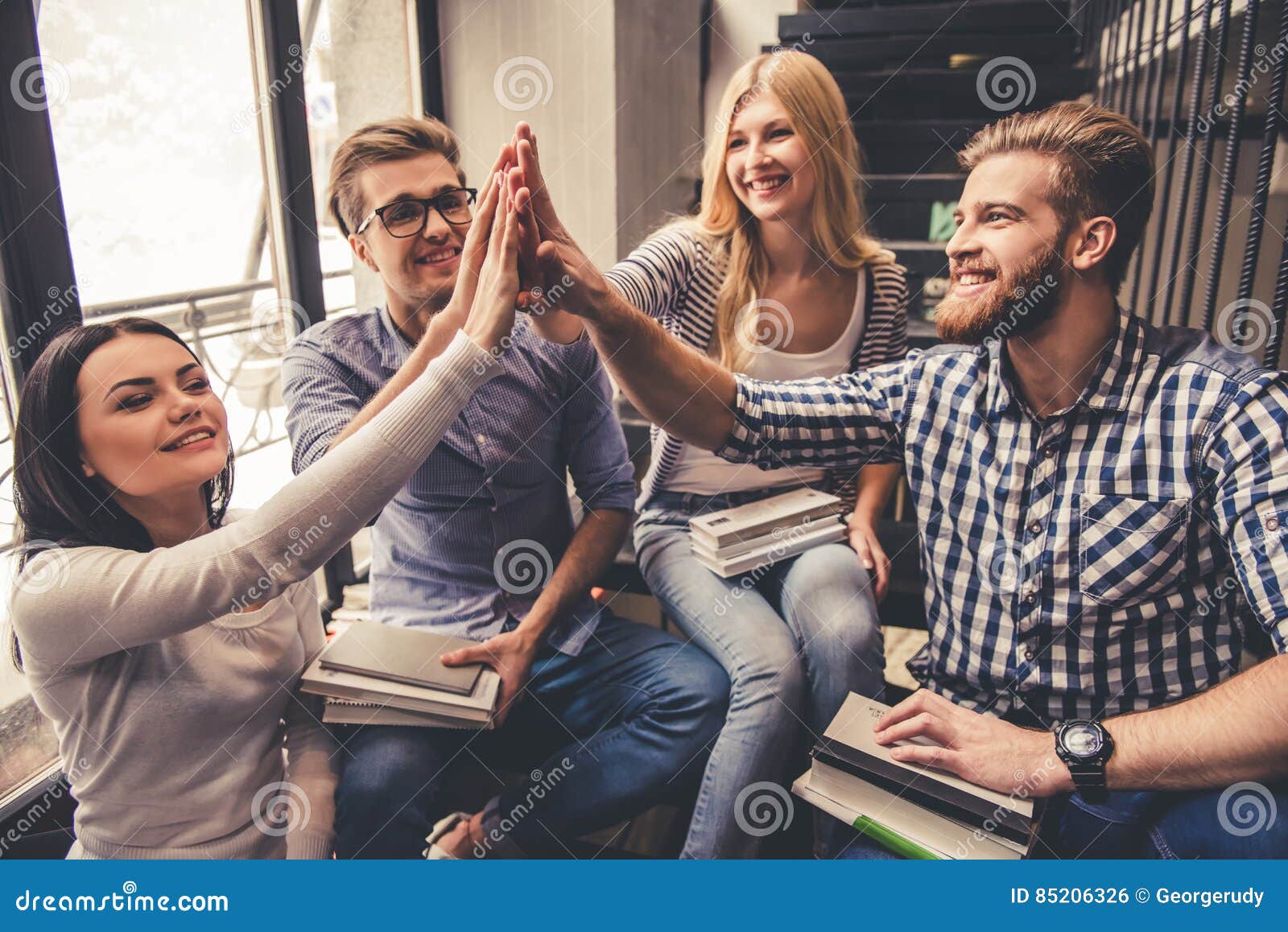 Young People in the Library Stock Photo - Image of casual, book: 85206326