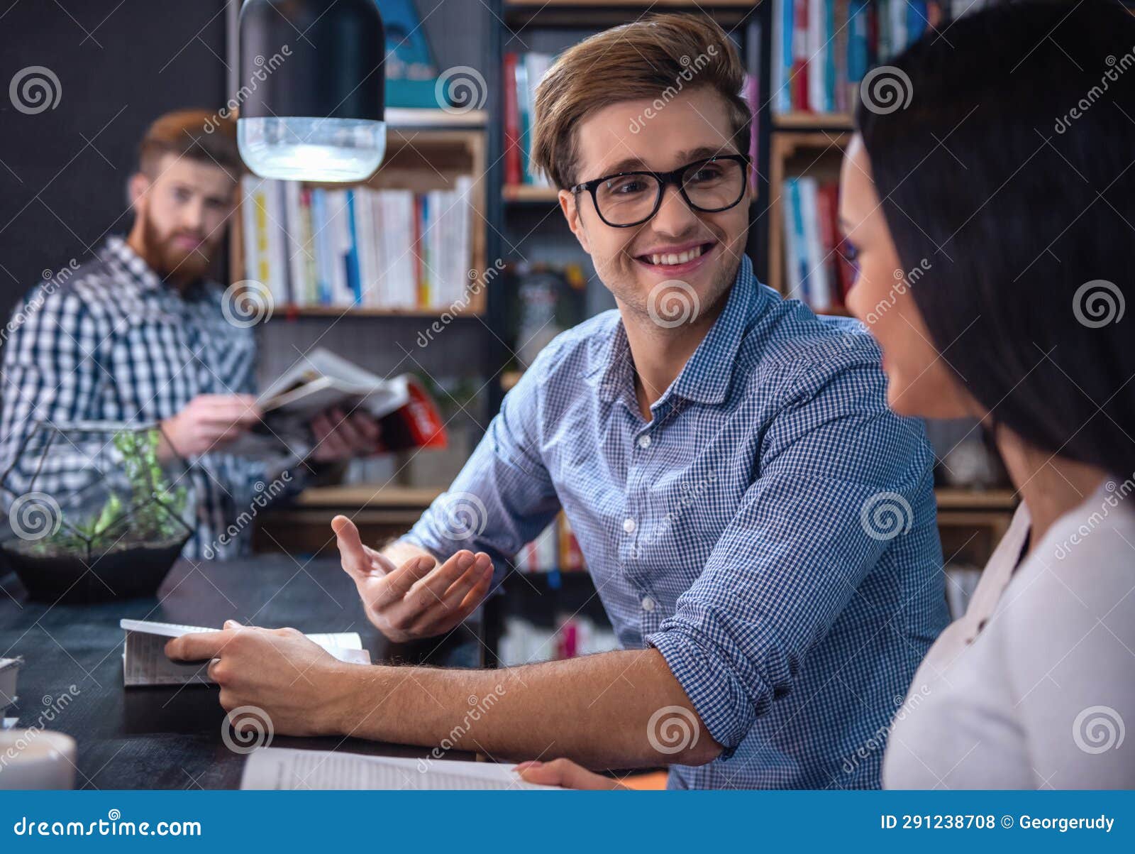 Young People in the Library Stock Photo - Image of concept, caucasian ...