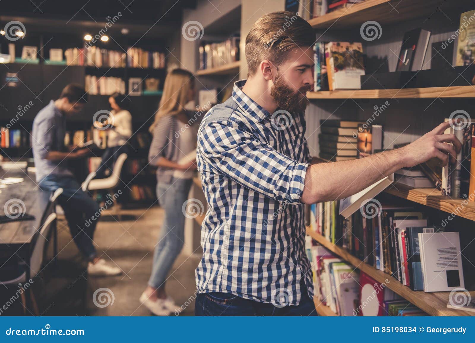 Young People in the Library Stock Photo - Image of information ...
