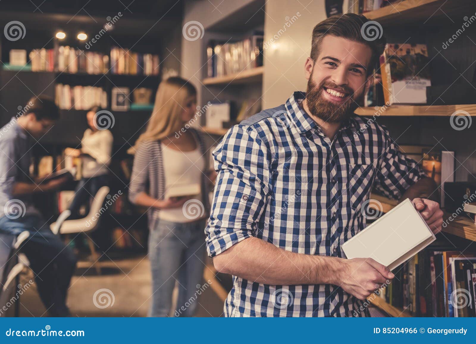 Young People in the Library Stock Photo - Image of modern, library ...